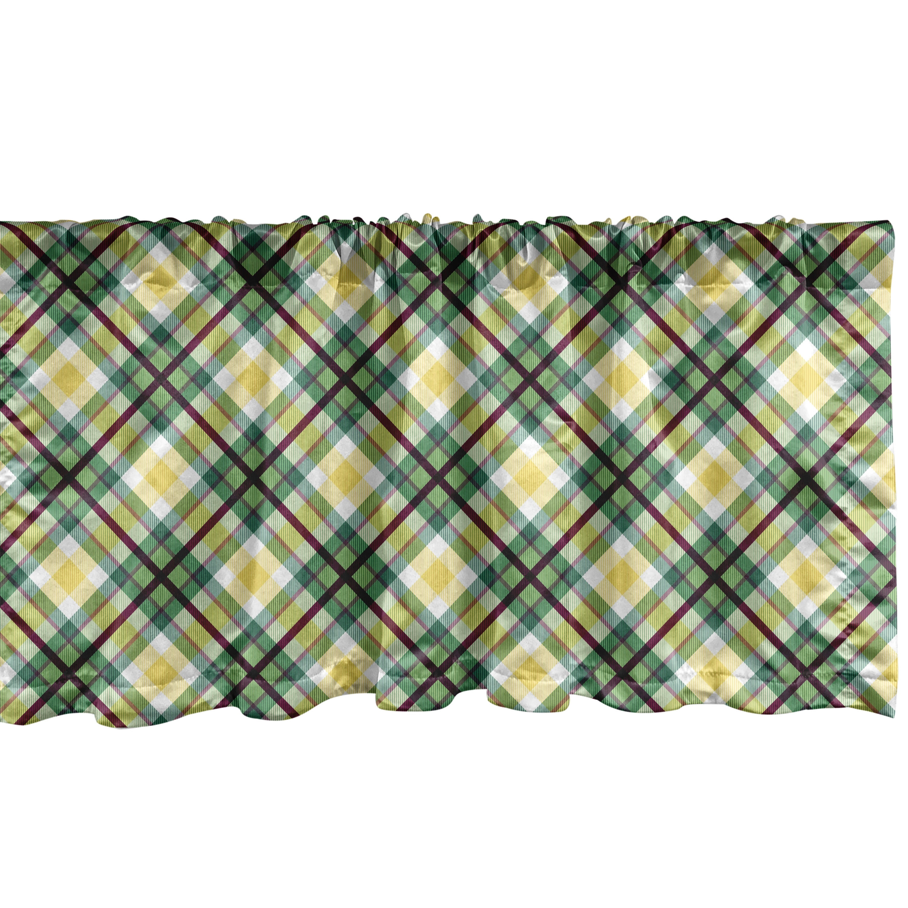 Ambesonne Tartan Window Valance, Classic Squares and Stripes, 54" X 12 ...