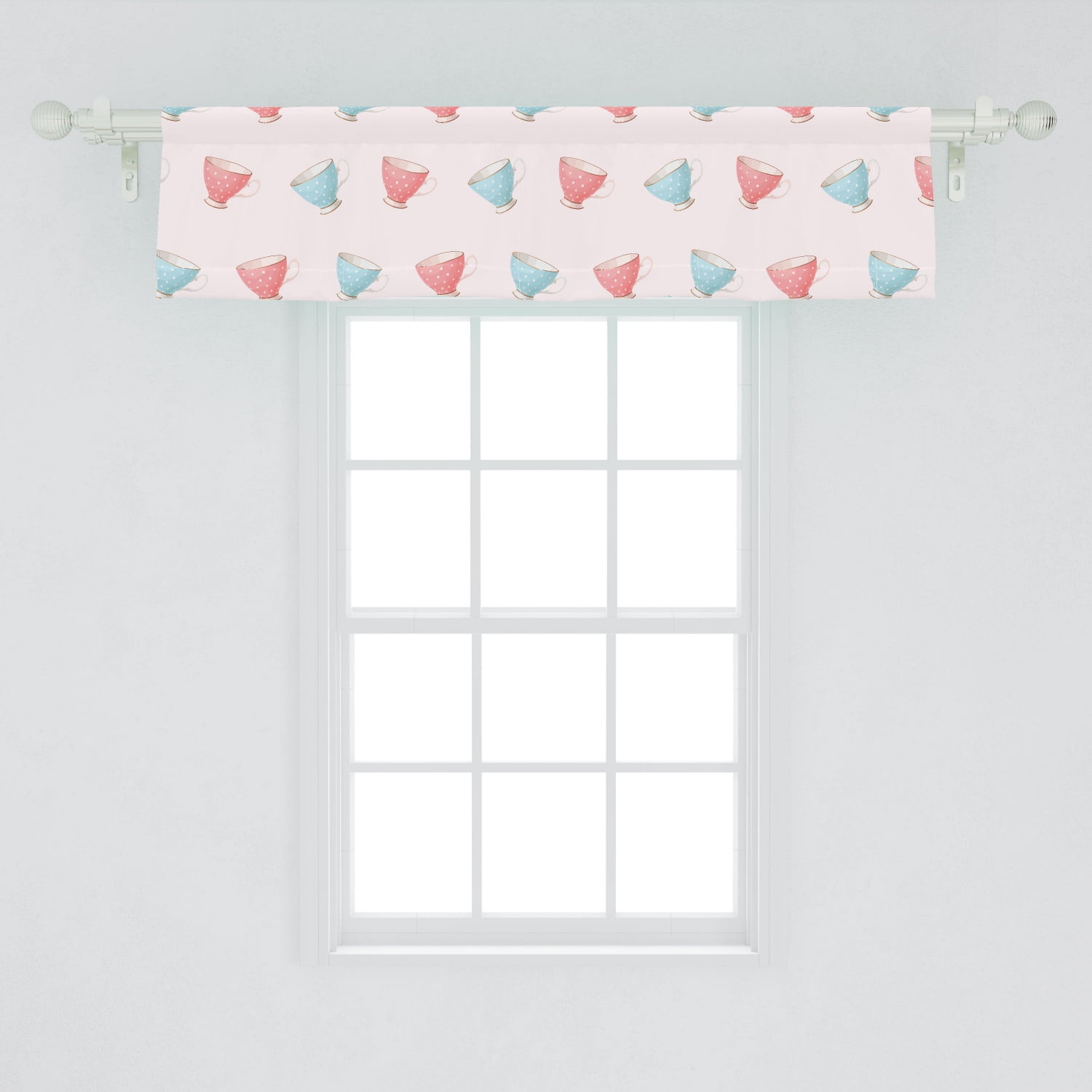 Ambesonne Tea Party Window Valance, Vintage Feminine and English ...