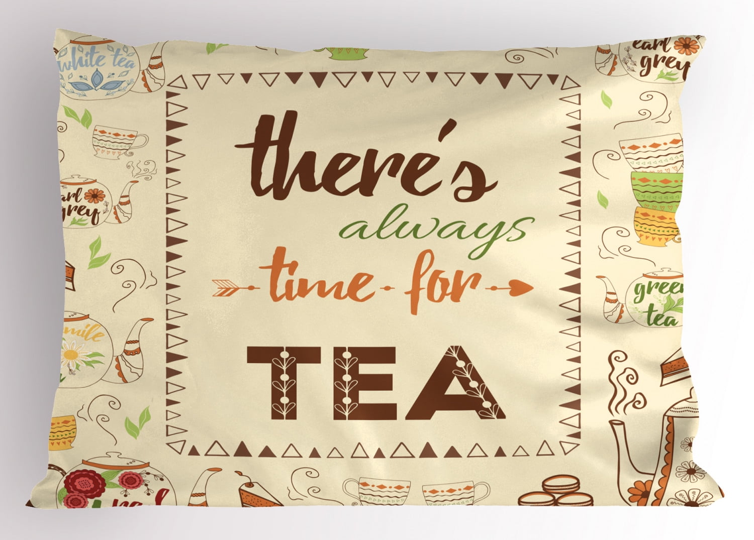 Ambesonne Tea Pillow Sham, Inspirational Words Art, 36" X 20 ...