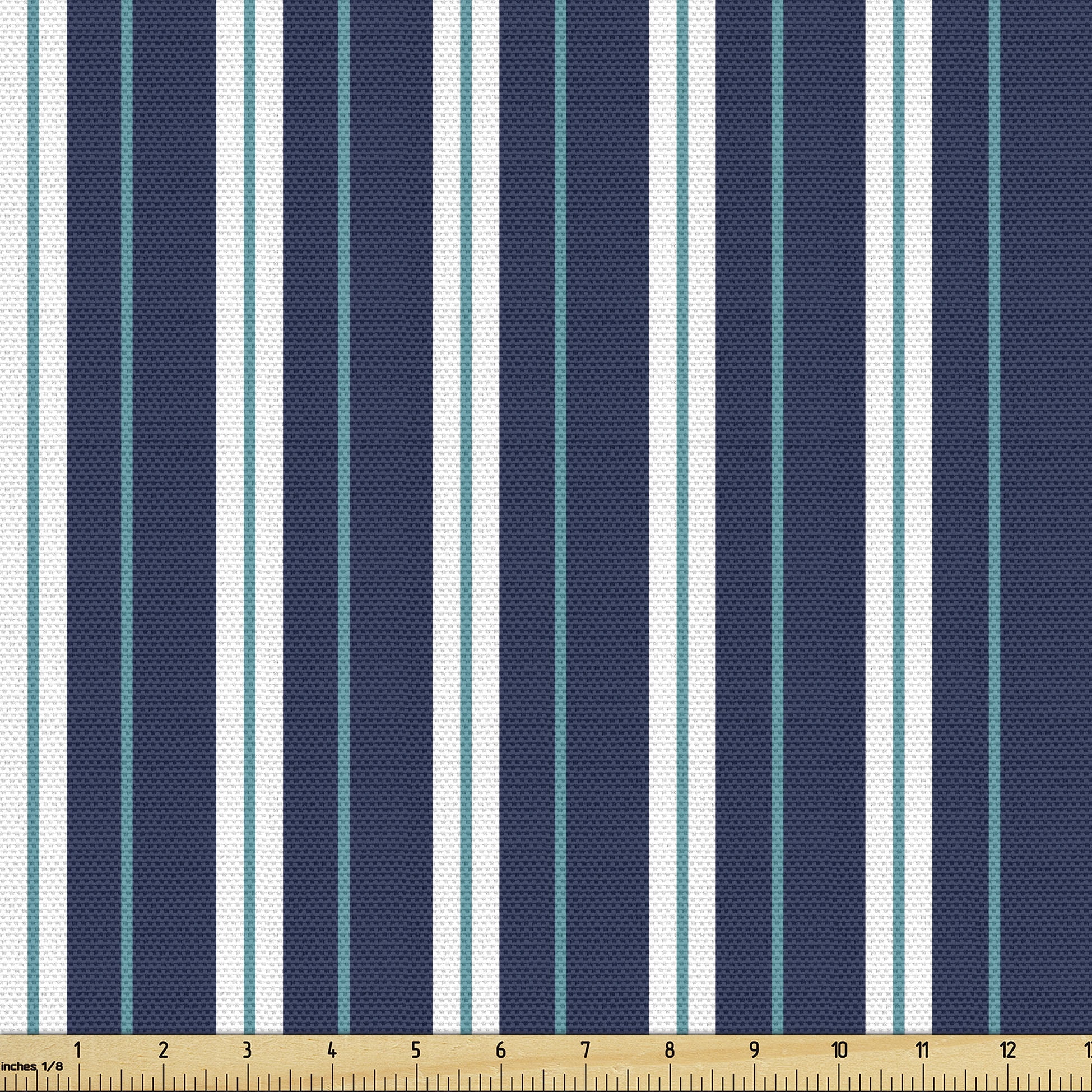 Ambesonne Teal Stripe Fabric by the Yard Upholstery, Simple Modern ...