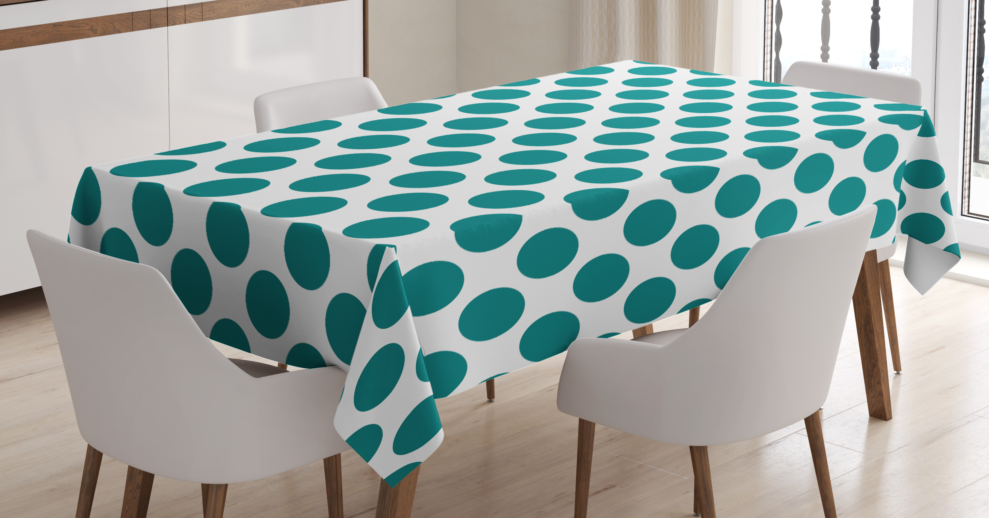 Ambesonne Teal Tablecloth Rectangular Table Cover, Design Vibrant, 60 ...