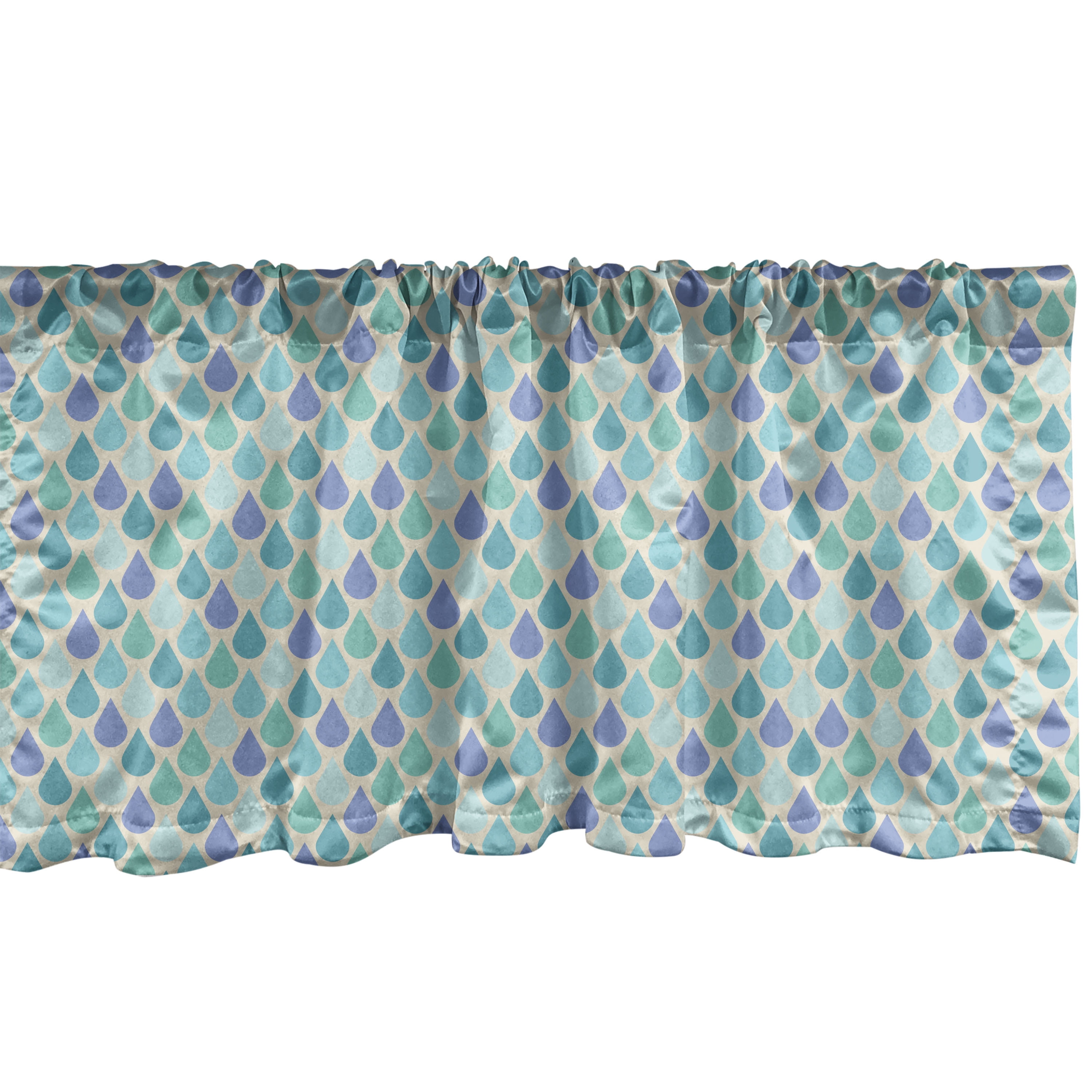 Ambesonne Teal Window Valance, Colorful Water Droplets, 54" X 12", Aqua ...