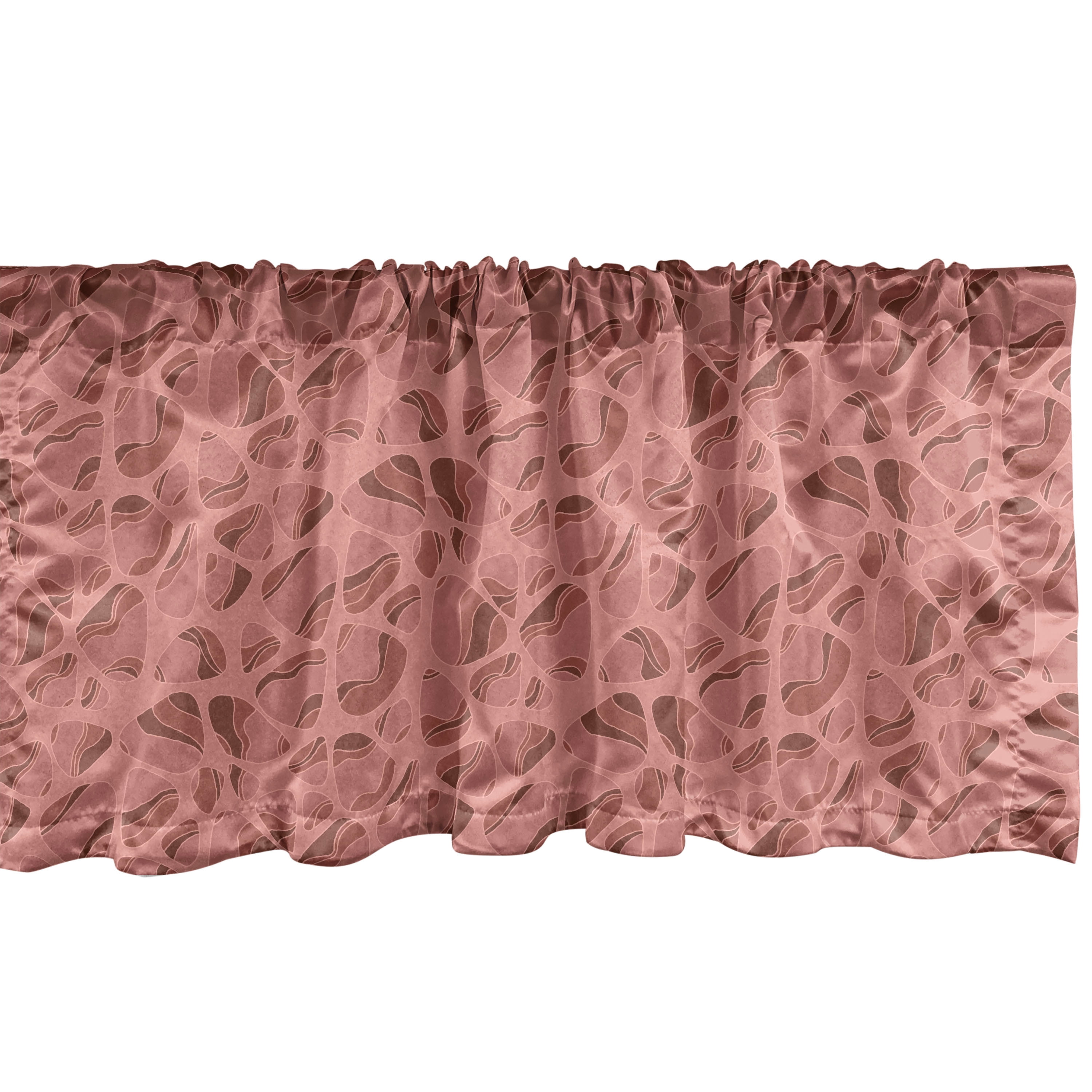 Ambesonne Terracotta Window Valance, Exotic Warm Tone Pebble, 42" x 18", Coral Rust Pale Rust ...