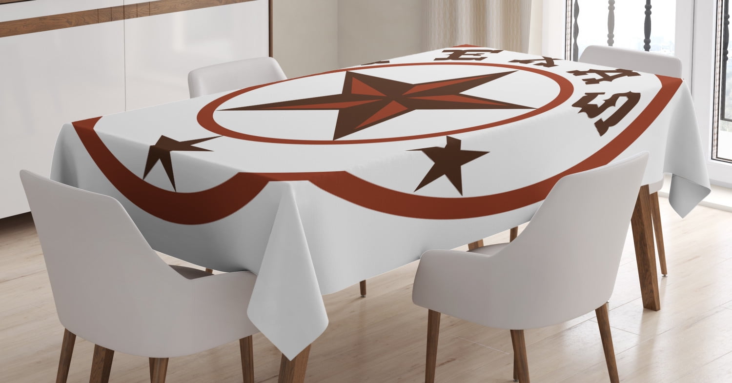 Ambesonne Texas Star Tablecloth Rectangular Table Cover, Lone Star ...