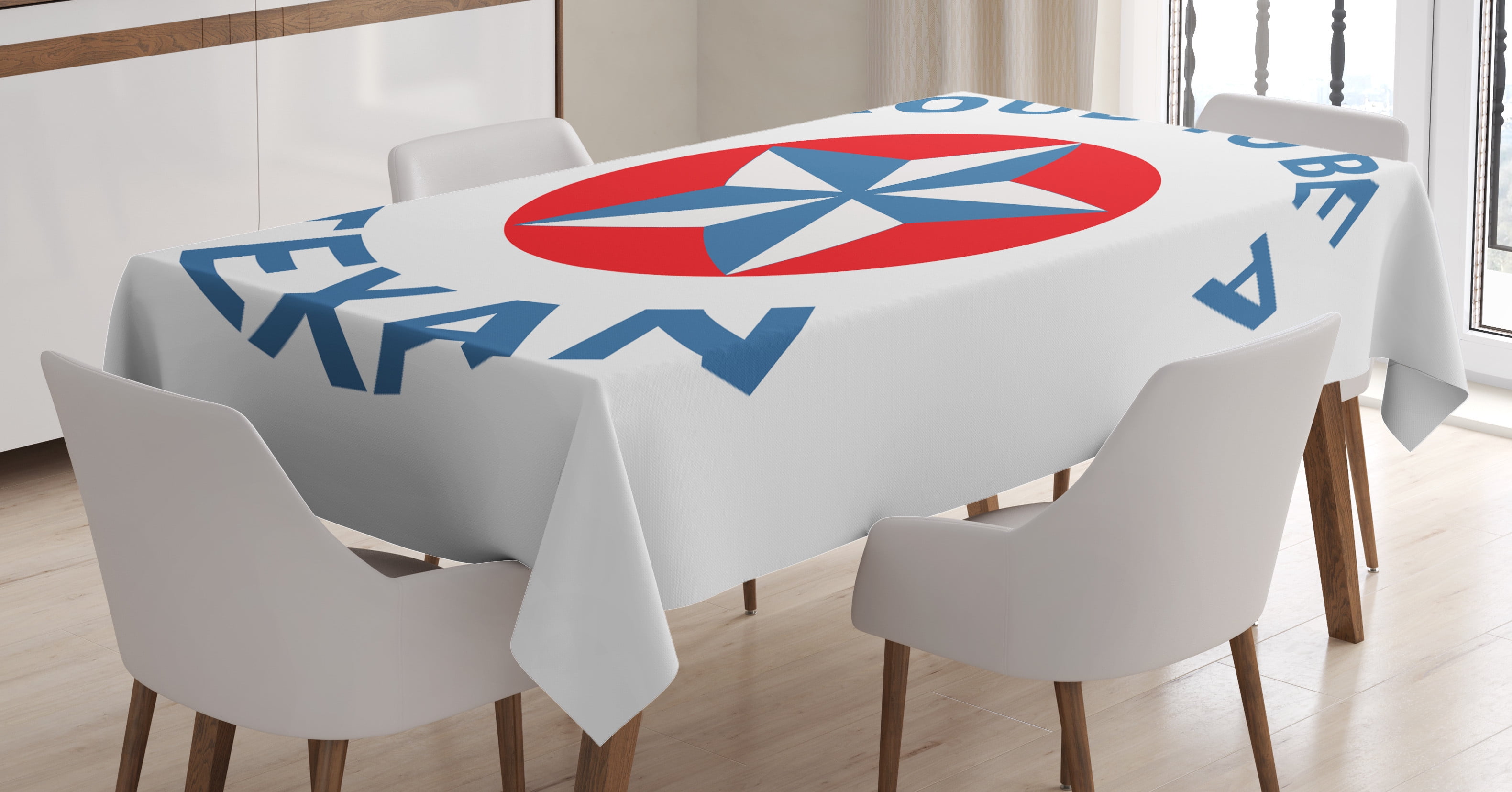Ambesonne Texas Star Tablecloth Rectangular Table Cover, Patriotic ...