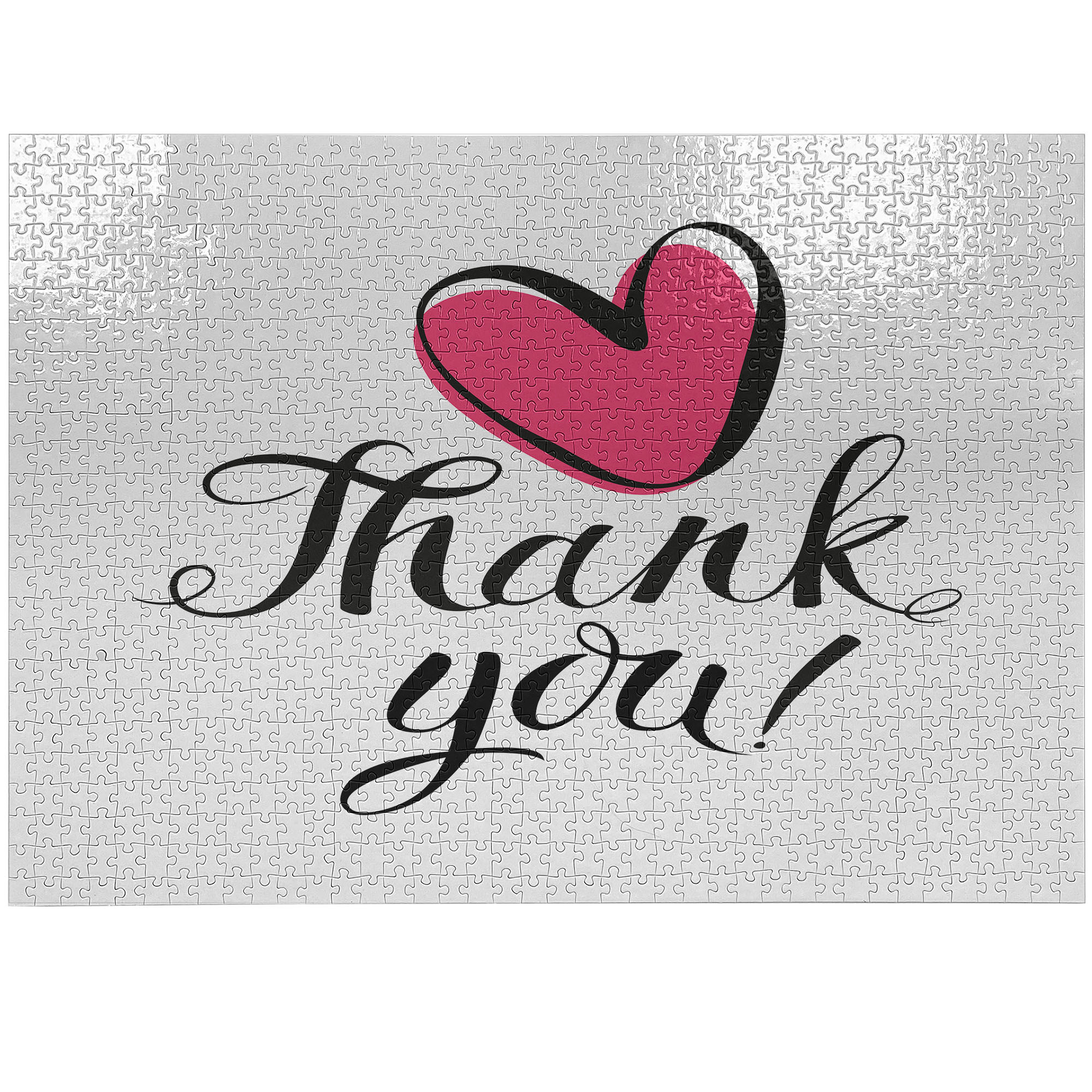 Ambesonne Thank You Jigsaw Puzzle Durable Cardboard, Heart in Bold Love ...