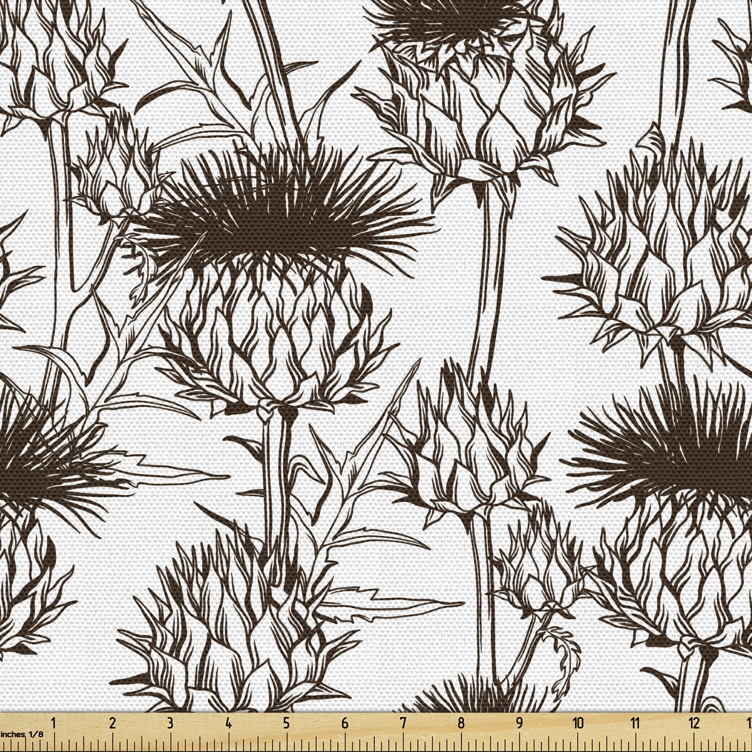 Ambesonne Thistle Fabric by the Yard Upholstery, Silhouette Pattern, 2 ...