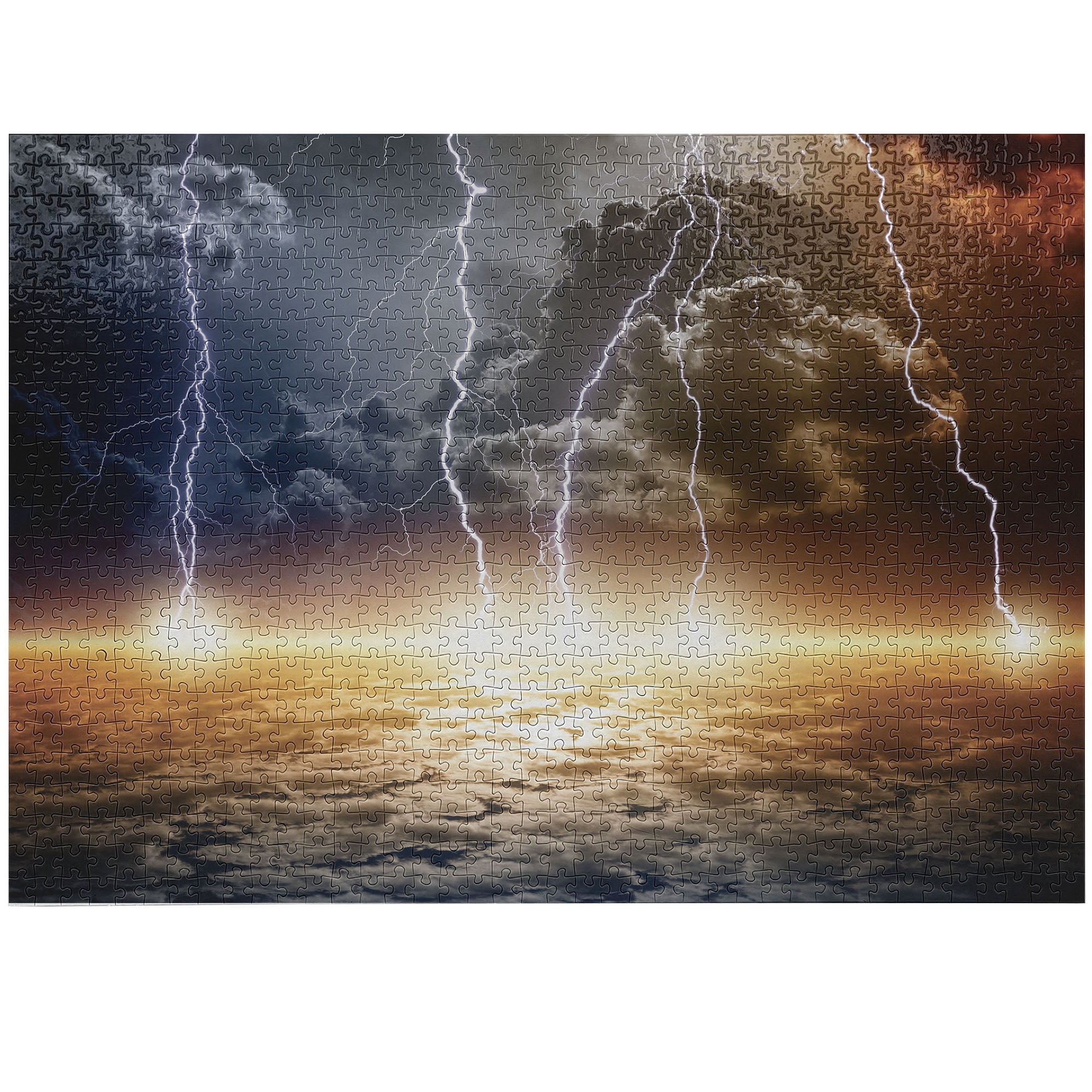 Ambesonne Thunder Jigsaw Puzzle, Clouds with Bolts, Heirloom-Quality ...