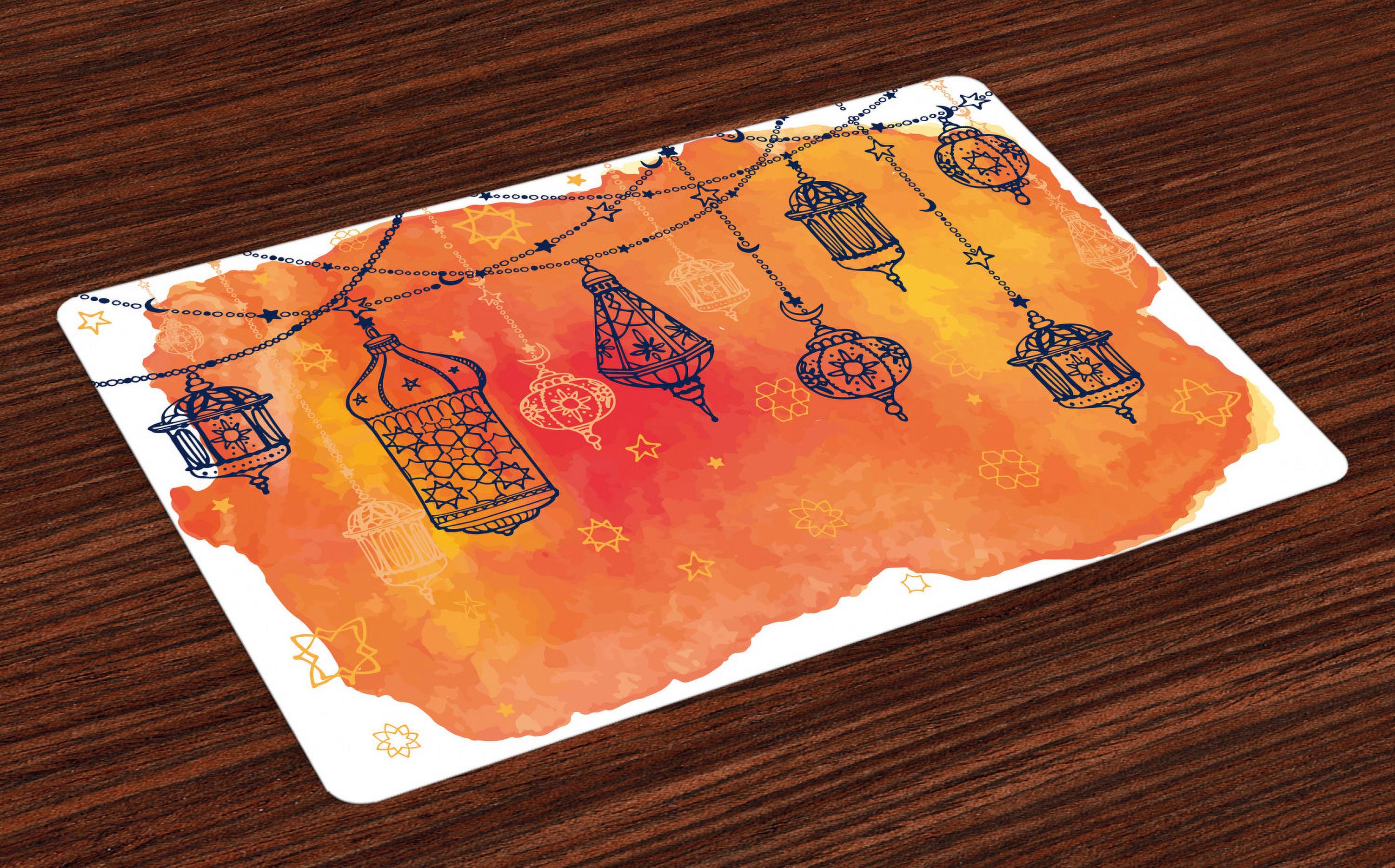 Ambesonne Traditional Place Mats Set of 4, Middle East Orient, Standard ...