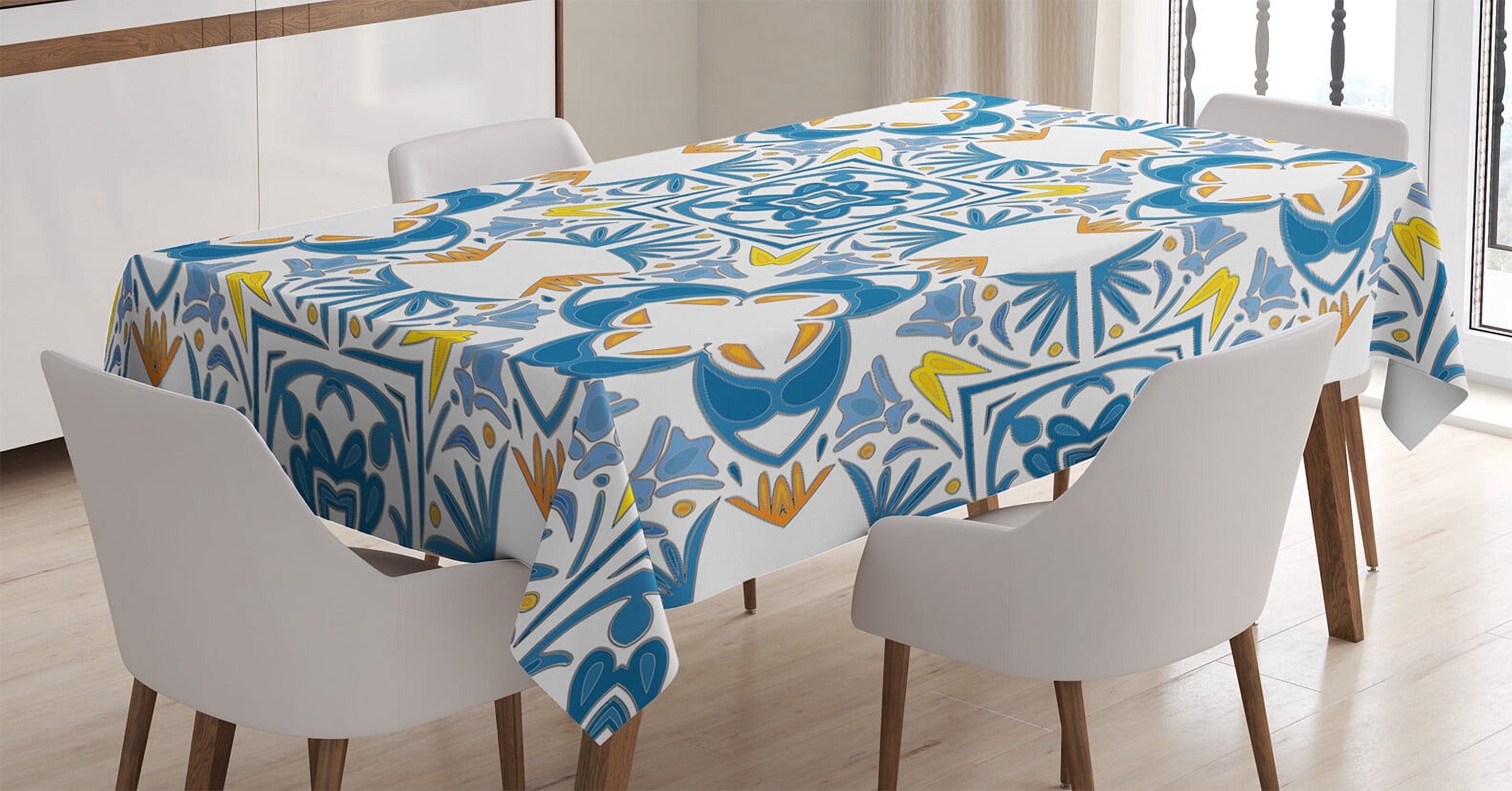 Ambesonne Traditional Tablecloth Rectangular Table Cover, Spanish Retro ...