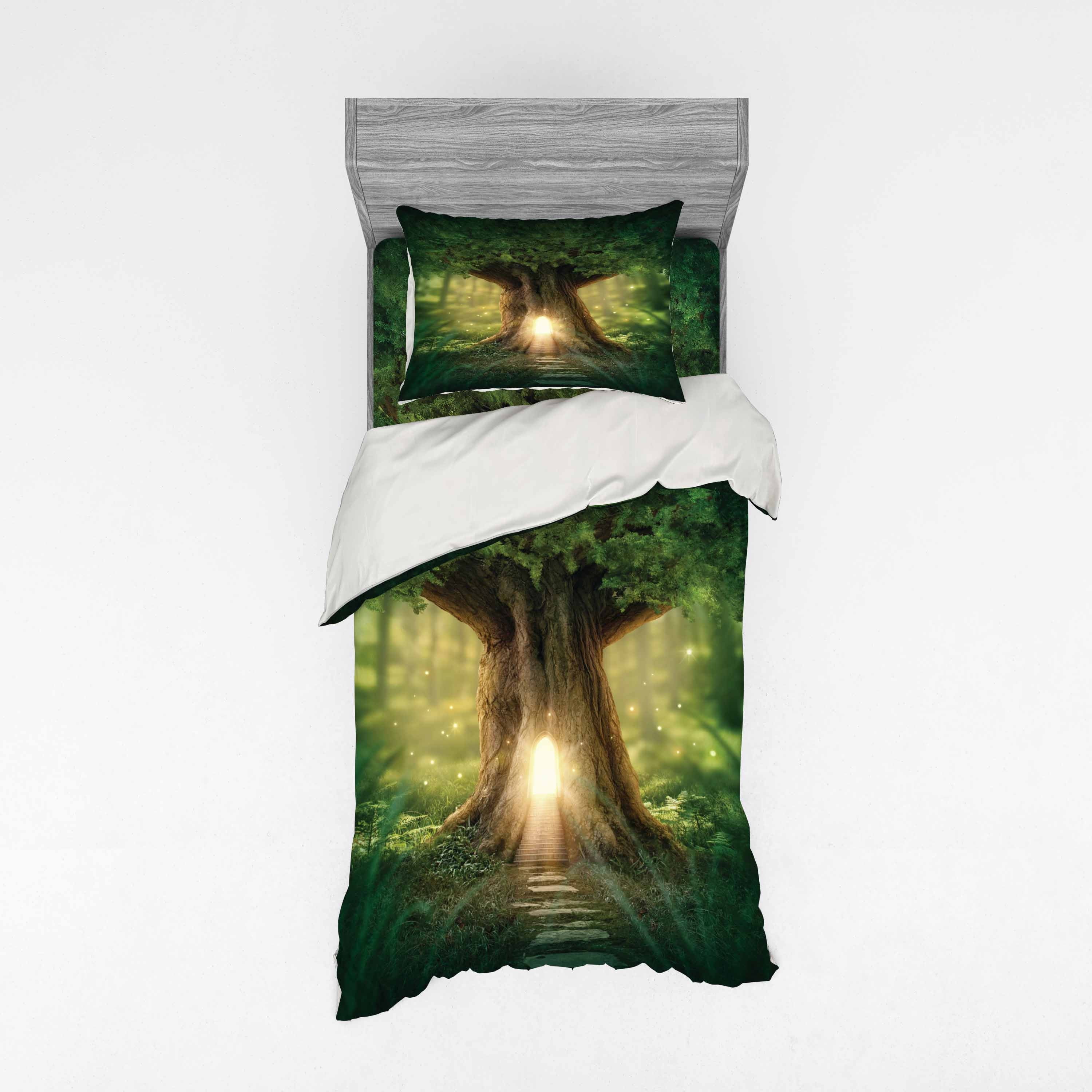 Ambesonne Tree Bedding Set 3 Pcs, Thirving Jungle Spring Season, Twin ...
