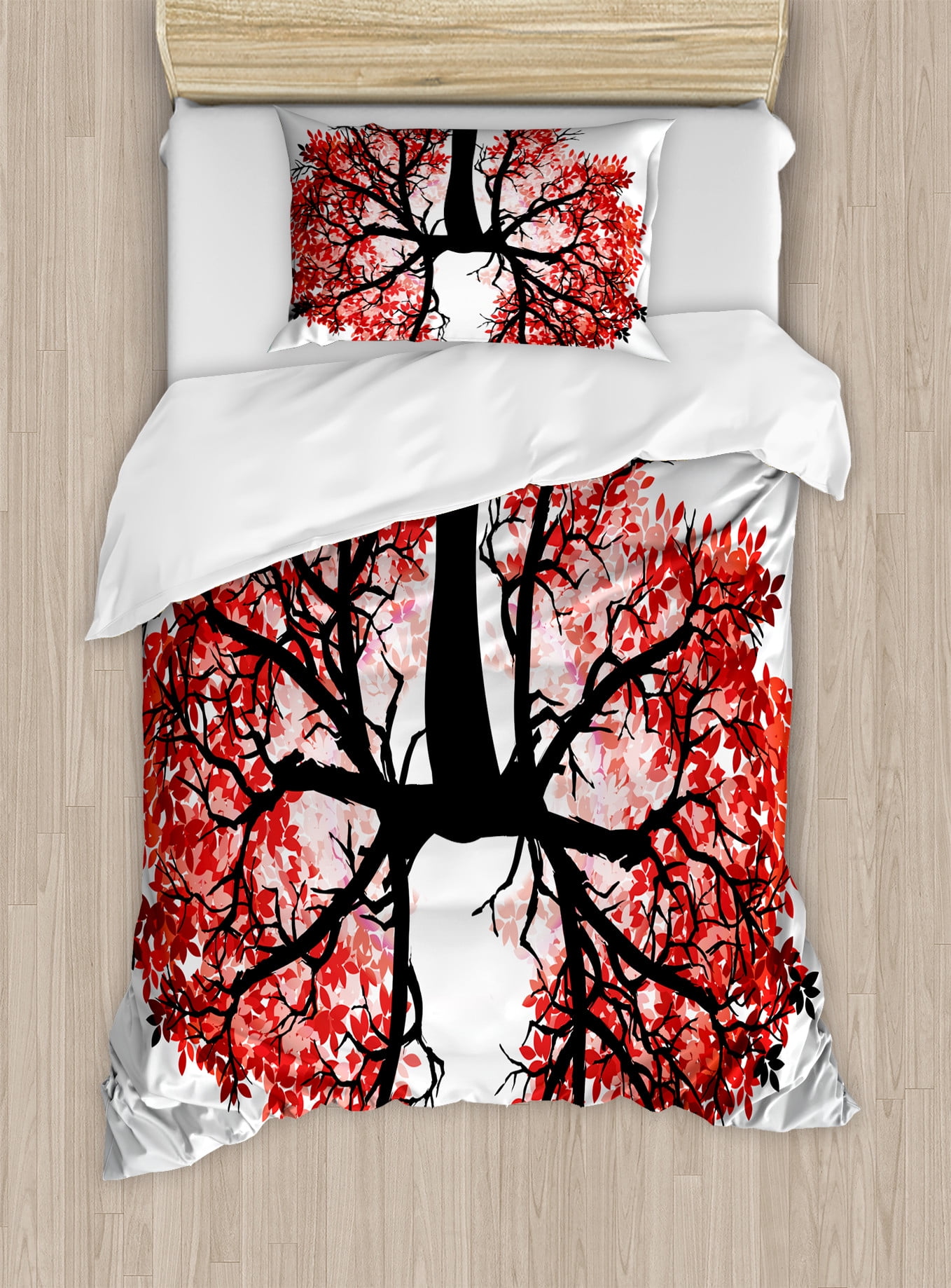Ambesonne Tree Duvet Cover Set, Abstract Human Lung as Branch, Twin ...