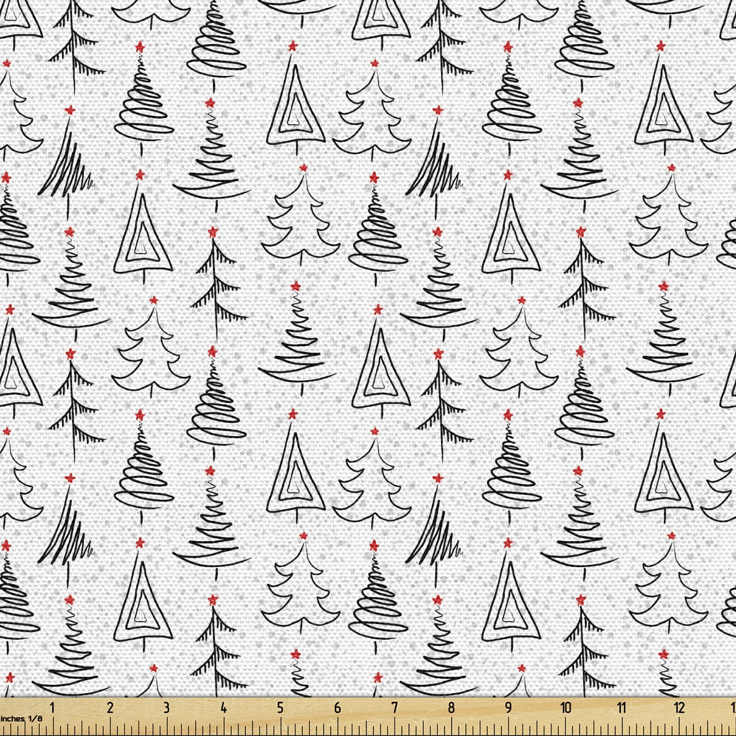 Ambesonne Tree Fabric by the Yard Upholstery, Doodle Sketch Style Stars ...