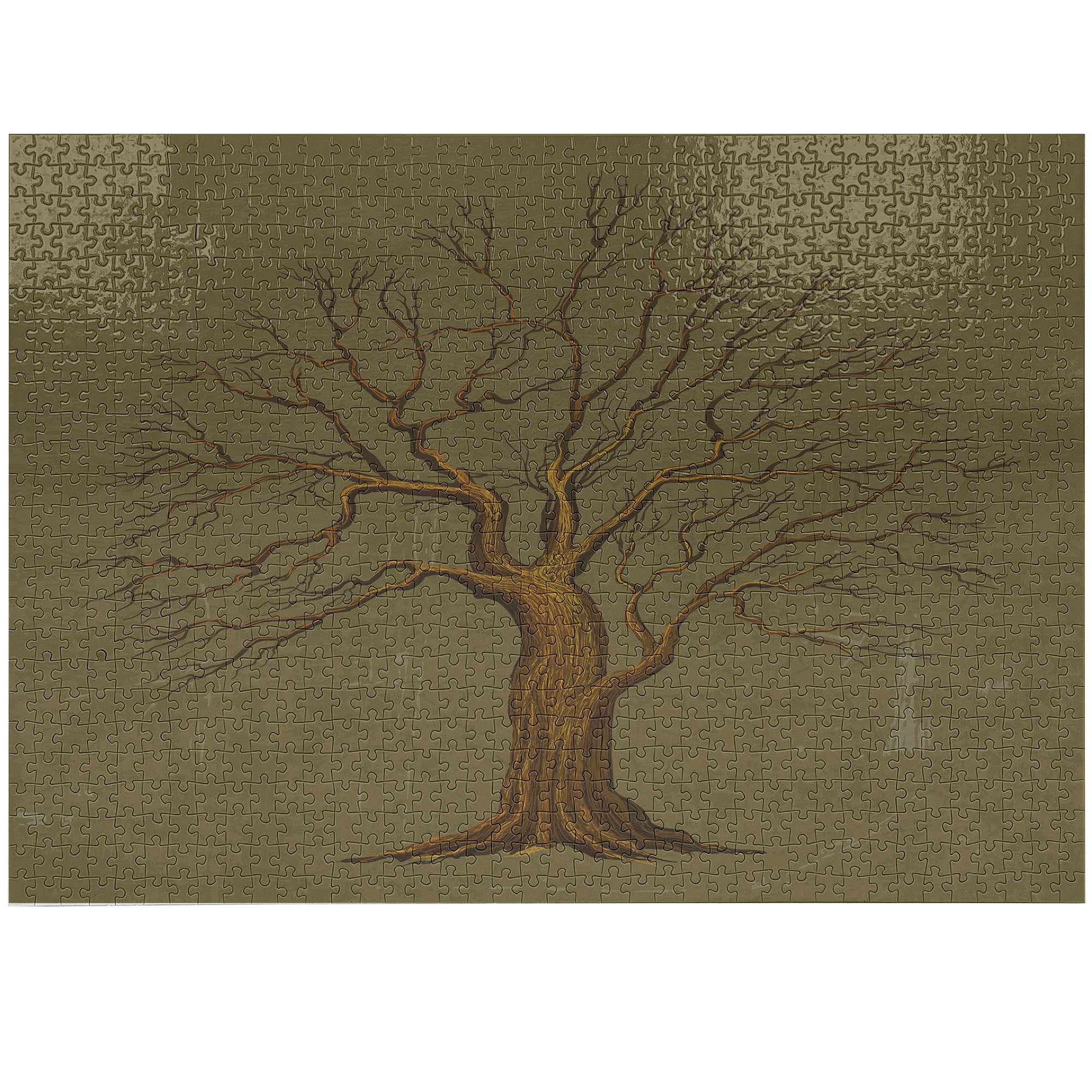 Ambesonne Tree Jigsaw Puzzle, Old Paper Effect Vintage, Heirloom ...