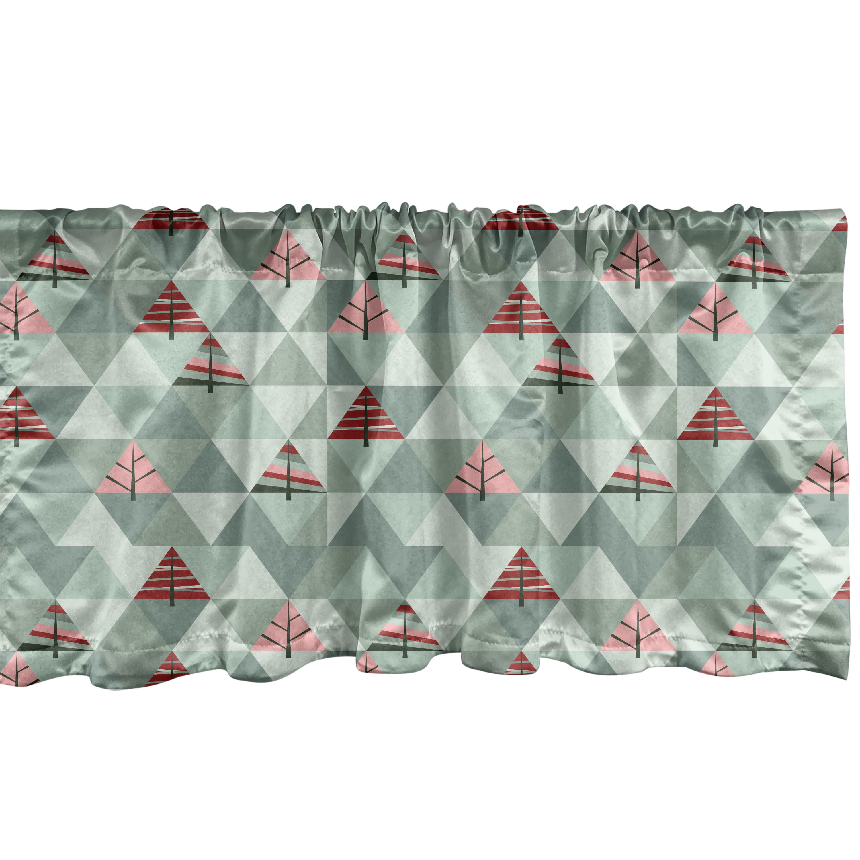 Ambesonne Tree Window Valance, Illustration of Triangles, 54" X 12 ...