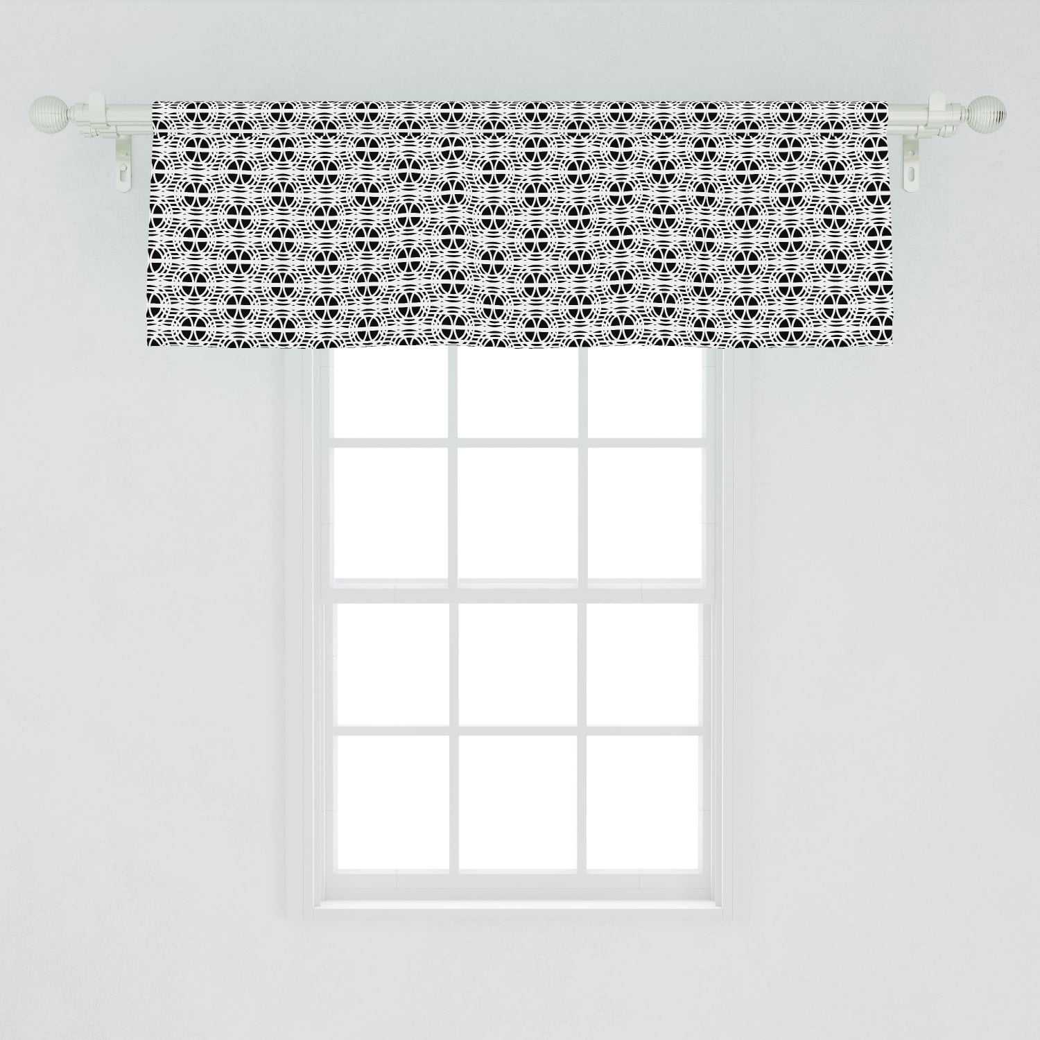 Ambesonne Trellis Window Valance, Stripy Design of Quirky Geometric ...