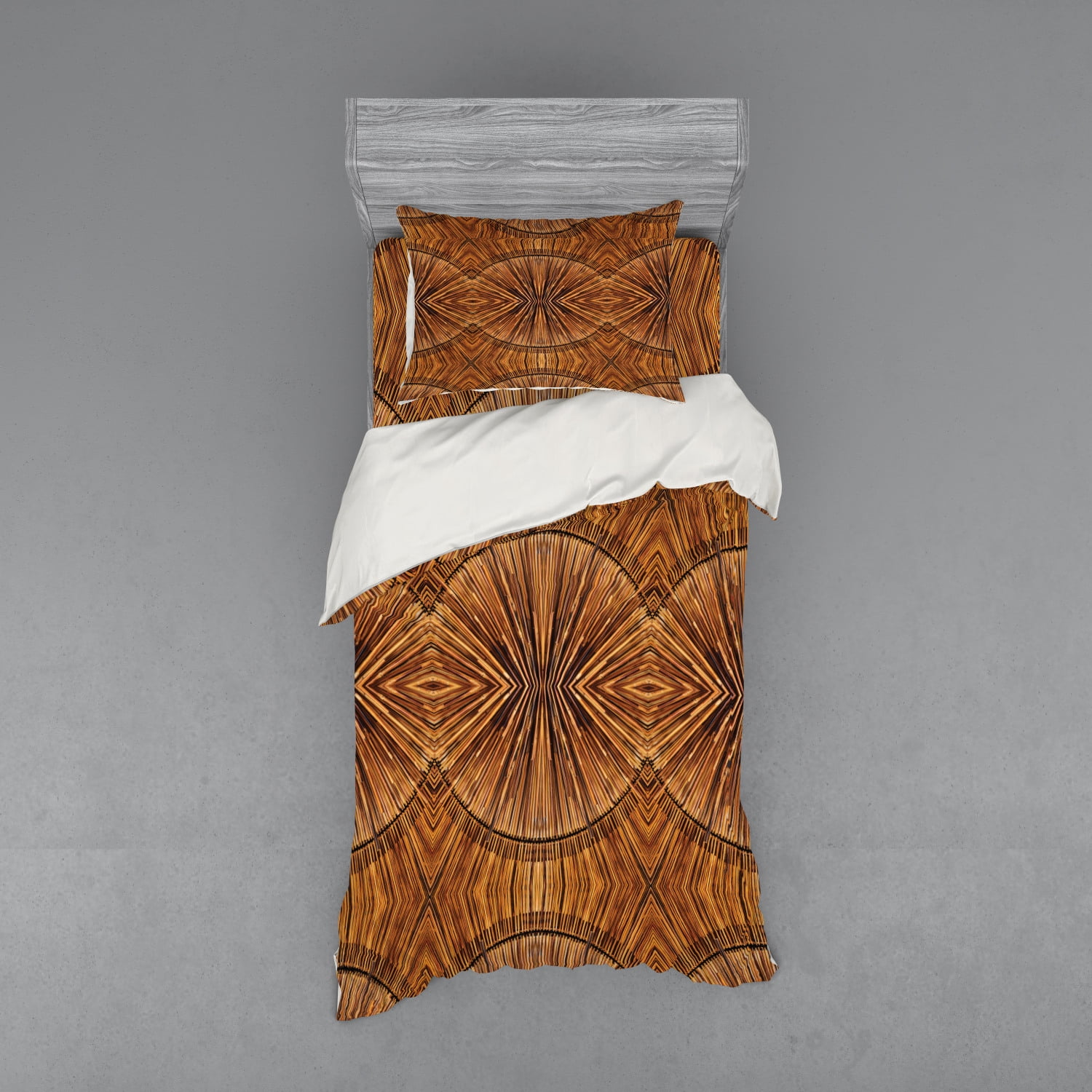 Ambesonne Tribal Bedding Set 3 Pcs, Eastern Trippy Wood Pattern, Twin ...