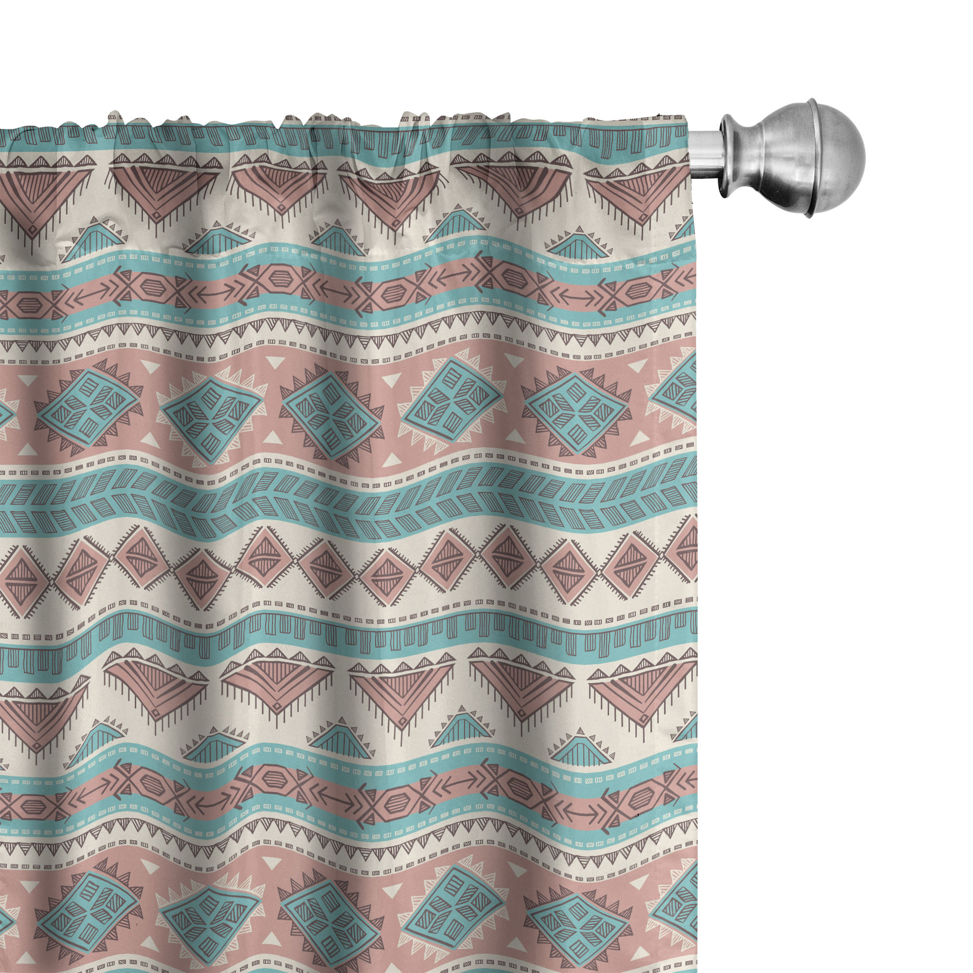 Ambesonne Tribal Curtains, Aztec Art Style, Pair of 28"x95", Cream Aqua ...