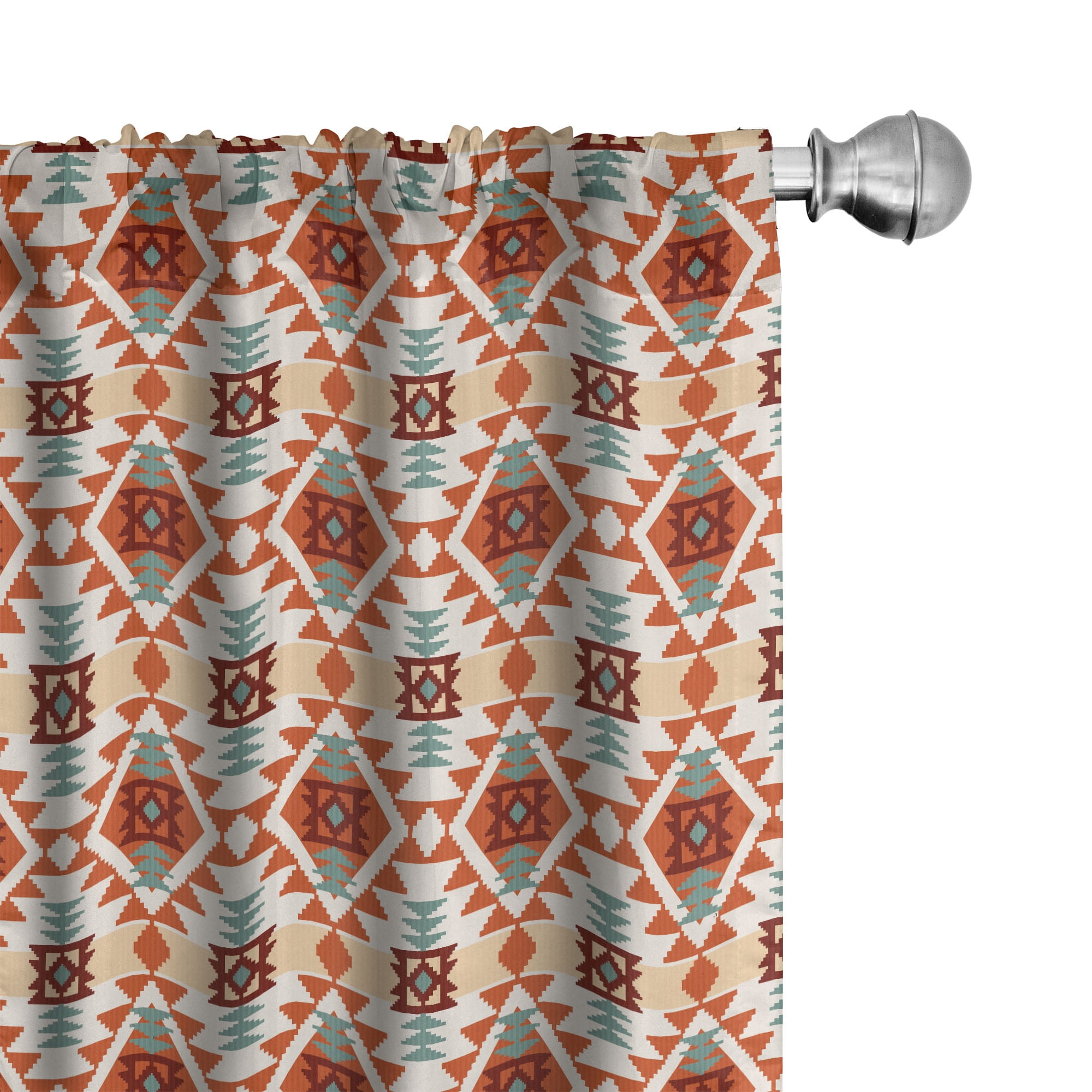 Ambesonne Tribal Curtains, Aztec Folk Native Motif, Pair of 28"x84 ...