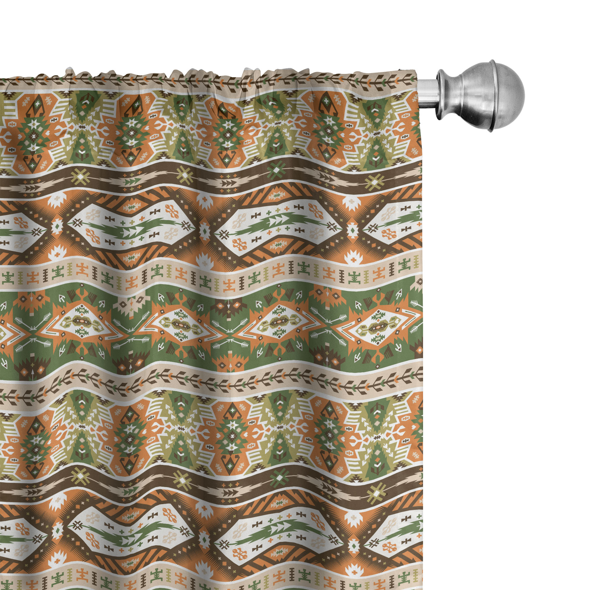 Ambesonne Tribal Curtains, Aztec Mayan Style Stripe, Pair of 28"x84 ...