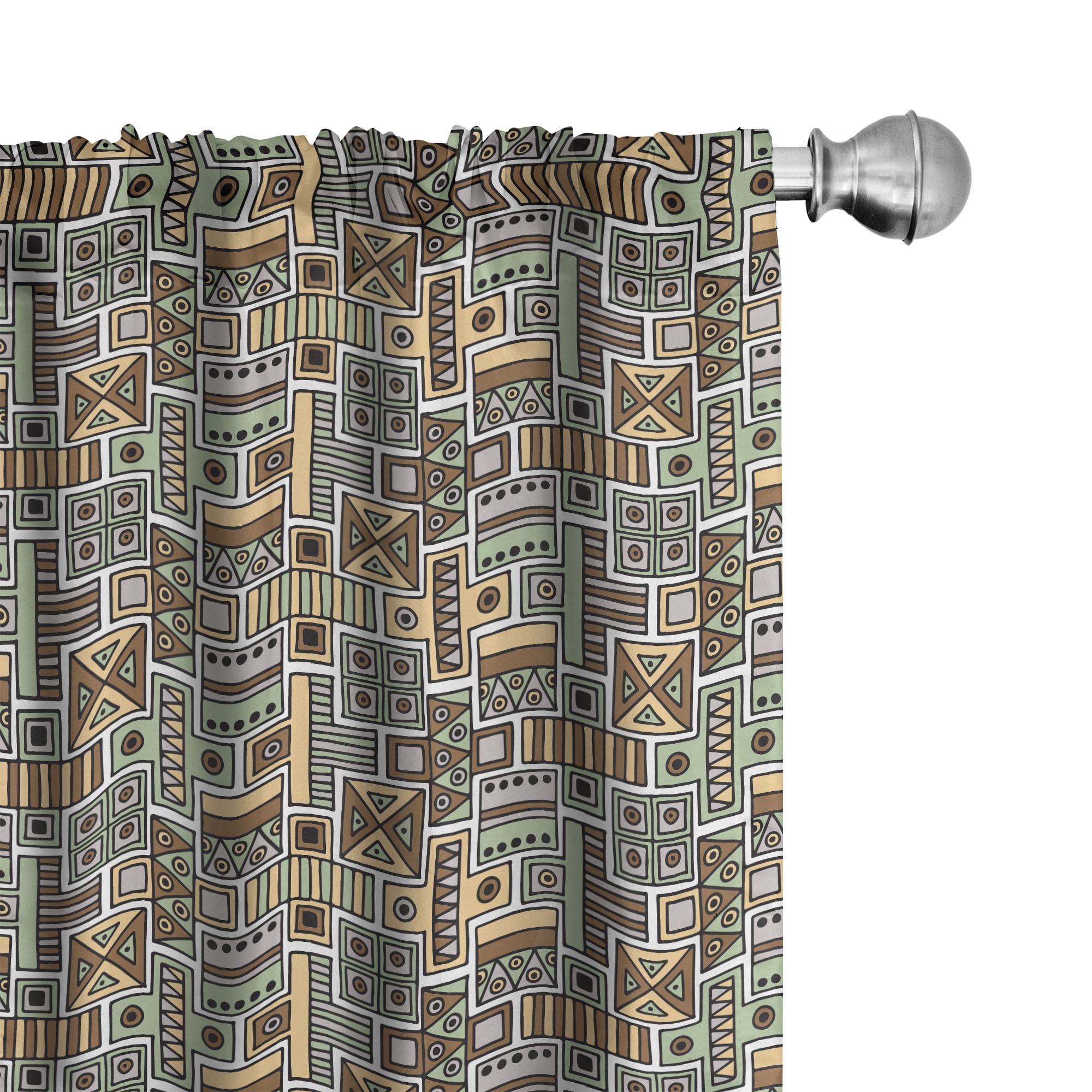 Ambesonne Tribal Curtains, Funky Ethnic, Pair of 28"x63", Multicolor ...