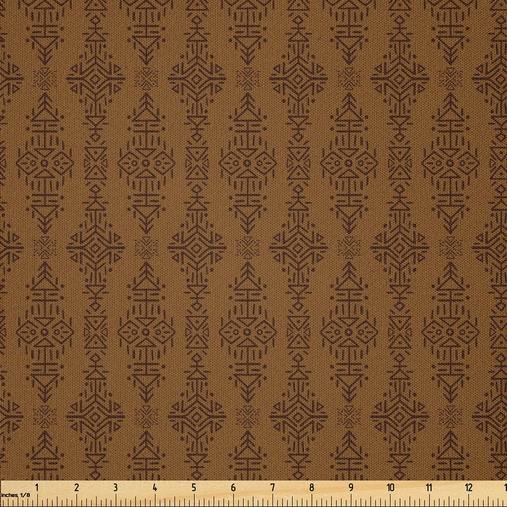 Ambesonne Tribal Fabric by the Yard Microfiber, Earthy Colors Ethnic ...