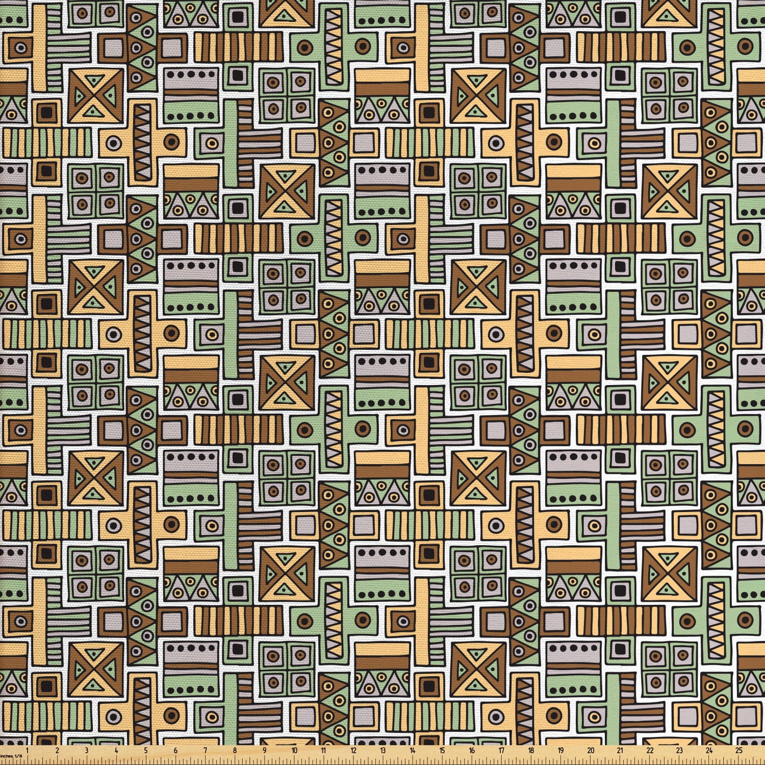Ambesonne Tribal Fabric by the Yard Upholstery, Funky Ethnic, 3 Yards ...