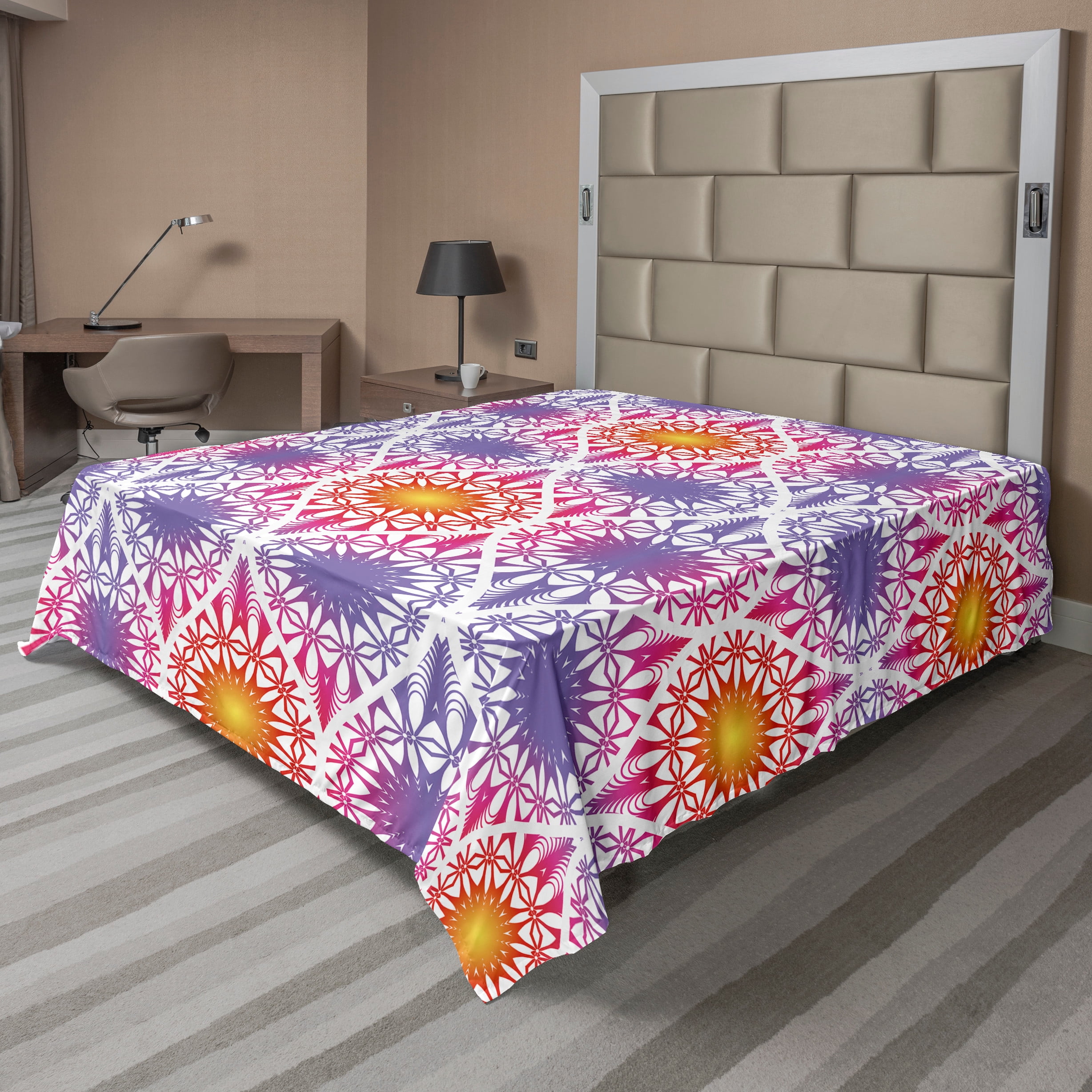 Ambesonne Tribal Flat Sheet, Gradient Ogee Inspired Motif, California ...