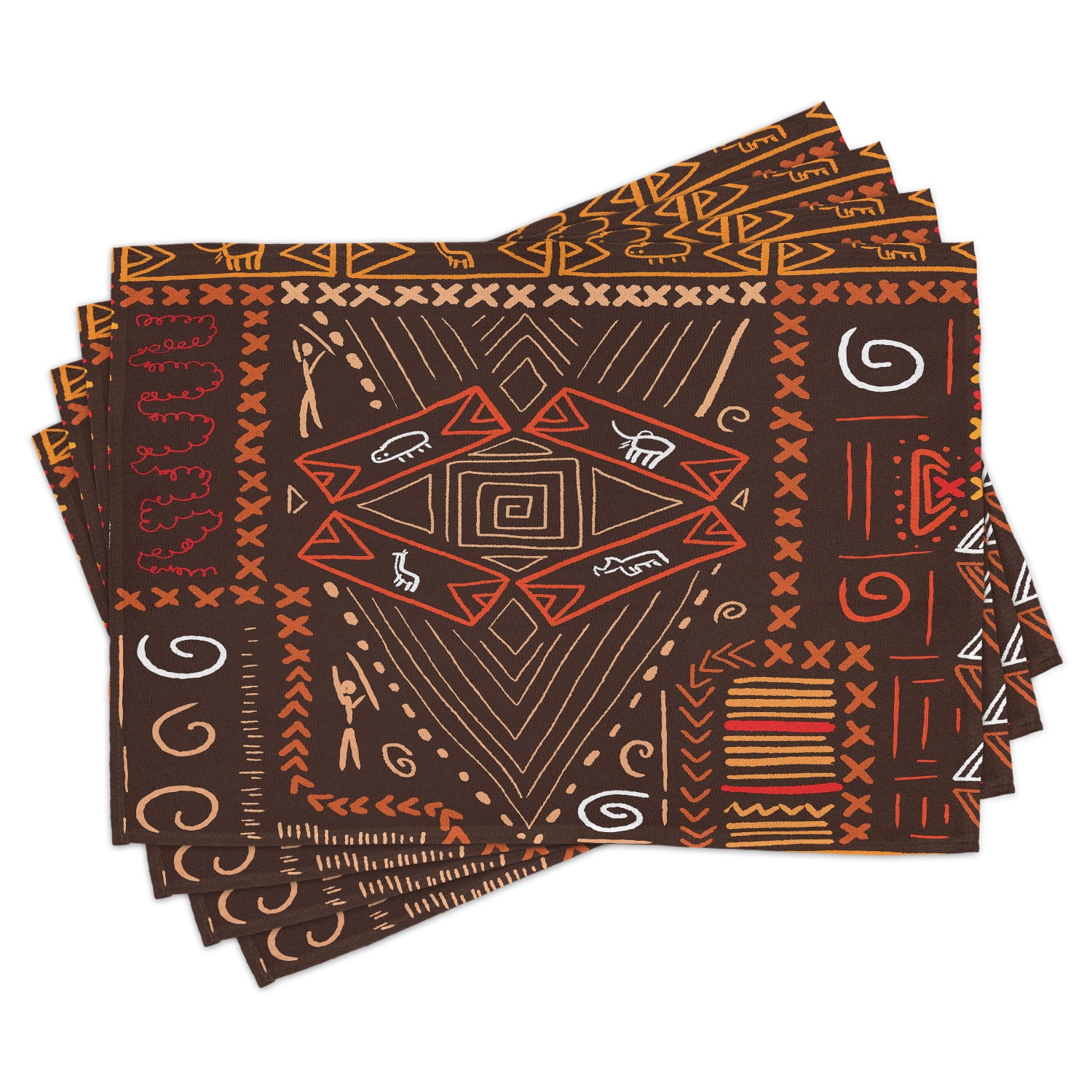 Ambesonne Tribal Place Mats Set of 4, Aboriginal Cave, Standard Size ...