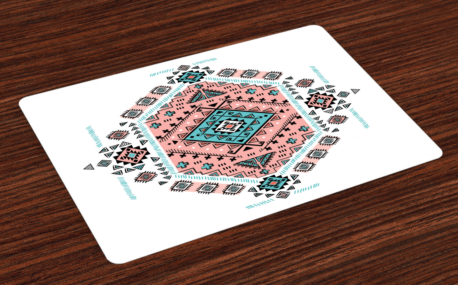 Ambesonne Tribal Place Mats Set of 4, Aztec Native Art Design, Standard ...