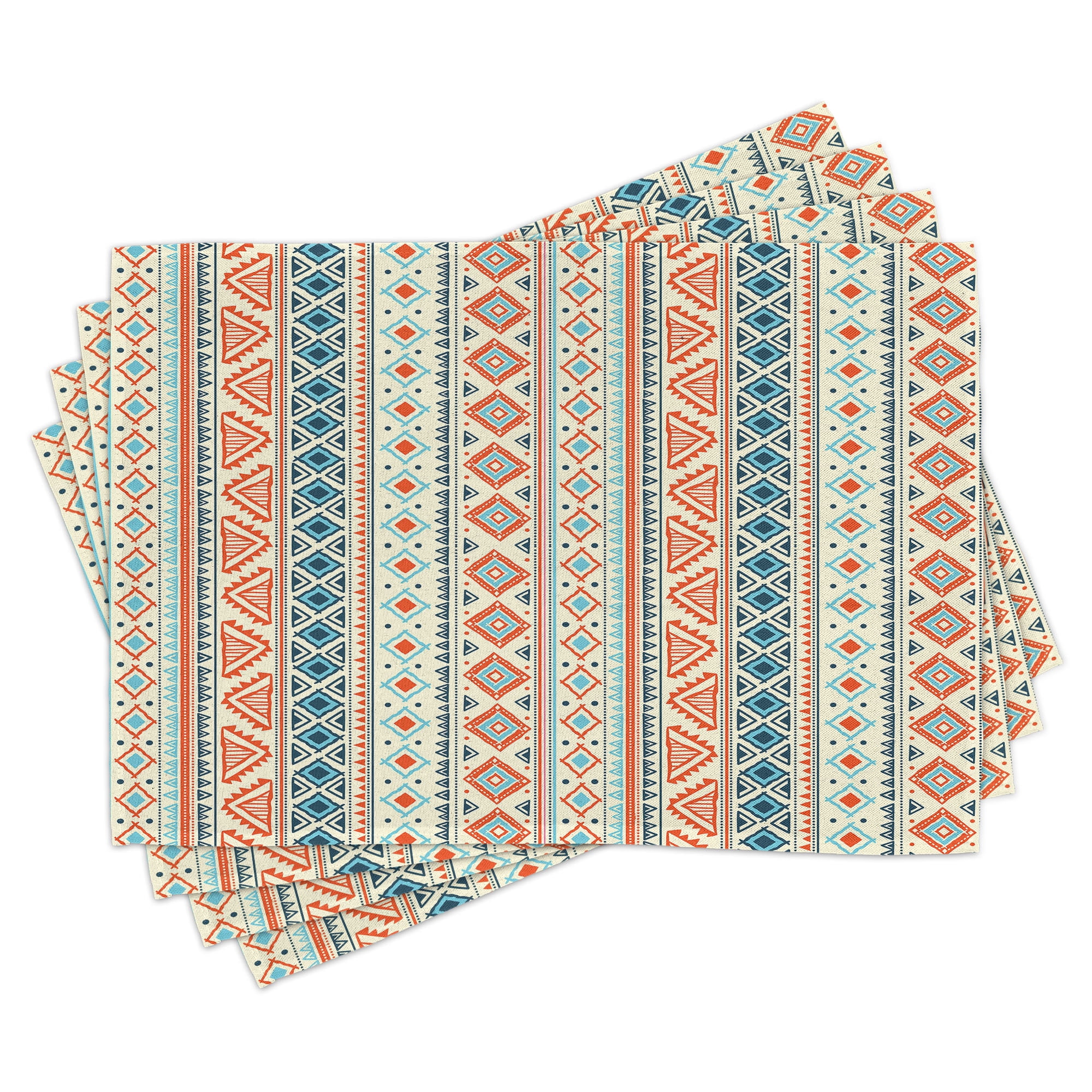 Ambesonne Tribal Place Mats Set of 4, Mexican Aztec Pattern, Standard ...