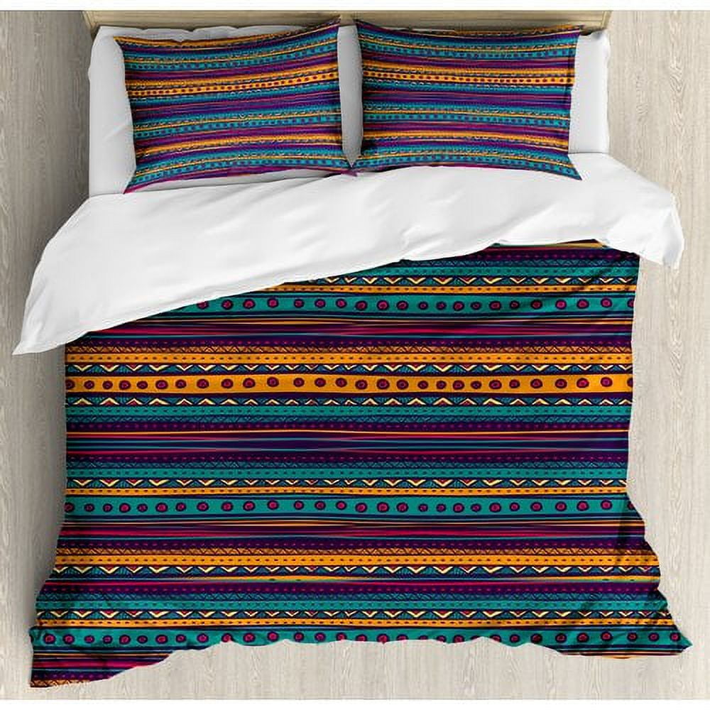 Ambesonne Tribal Striped Retro Aztec Pattern with Rich Mexican Ethnic ...