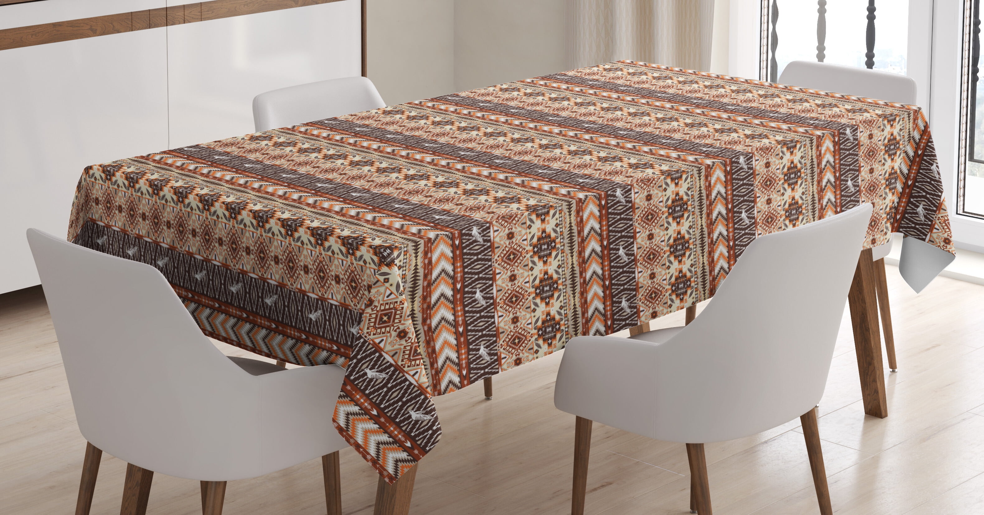 Ambesonne Tribal Tablecloth Rectangular Table Cover, Indigenous Art ...