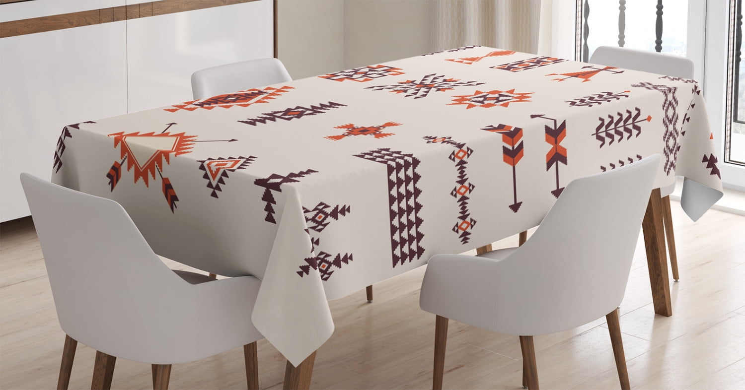 Ambesonne Tribal Tablecloth Rectangular Table Cover, Native American ...