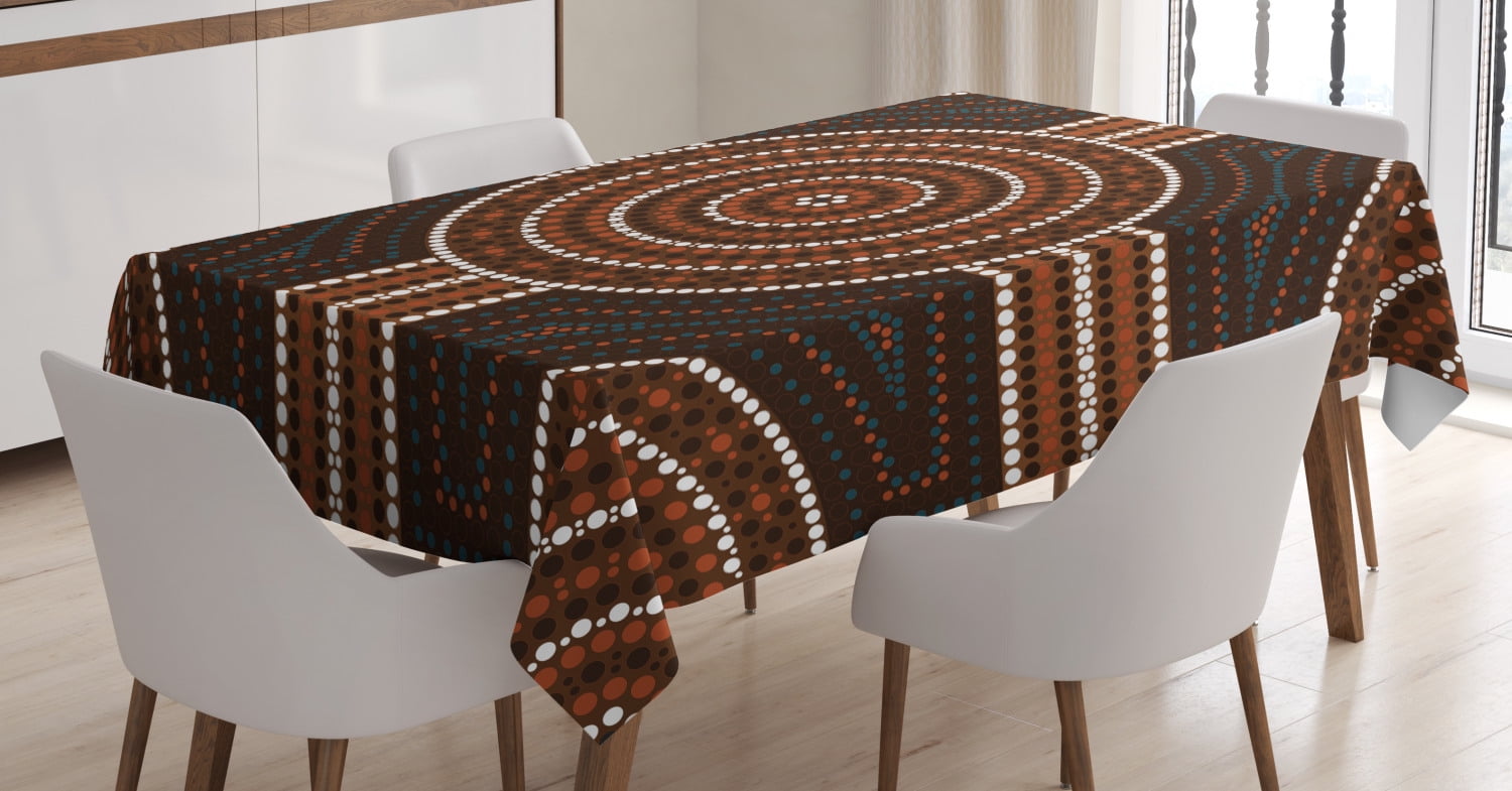 Ambesonne Tribal Tablecloth Rectangular Table Cover, Pebble Stone Style ...