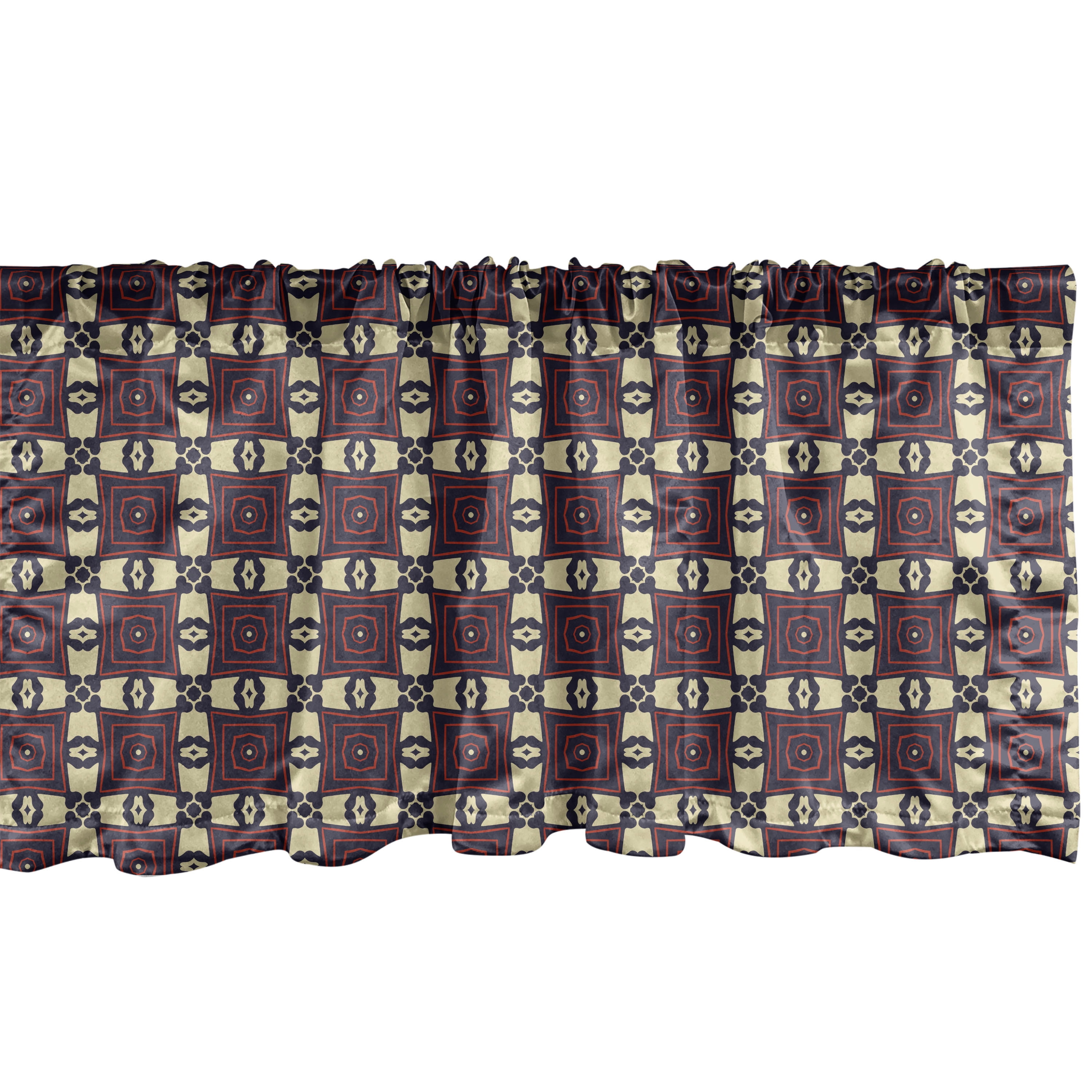 Ambesonne Tribal Window Valance, Geometric Bohemian Pattern, 54" X 18 ...