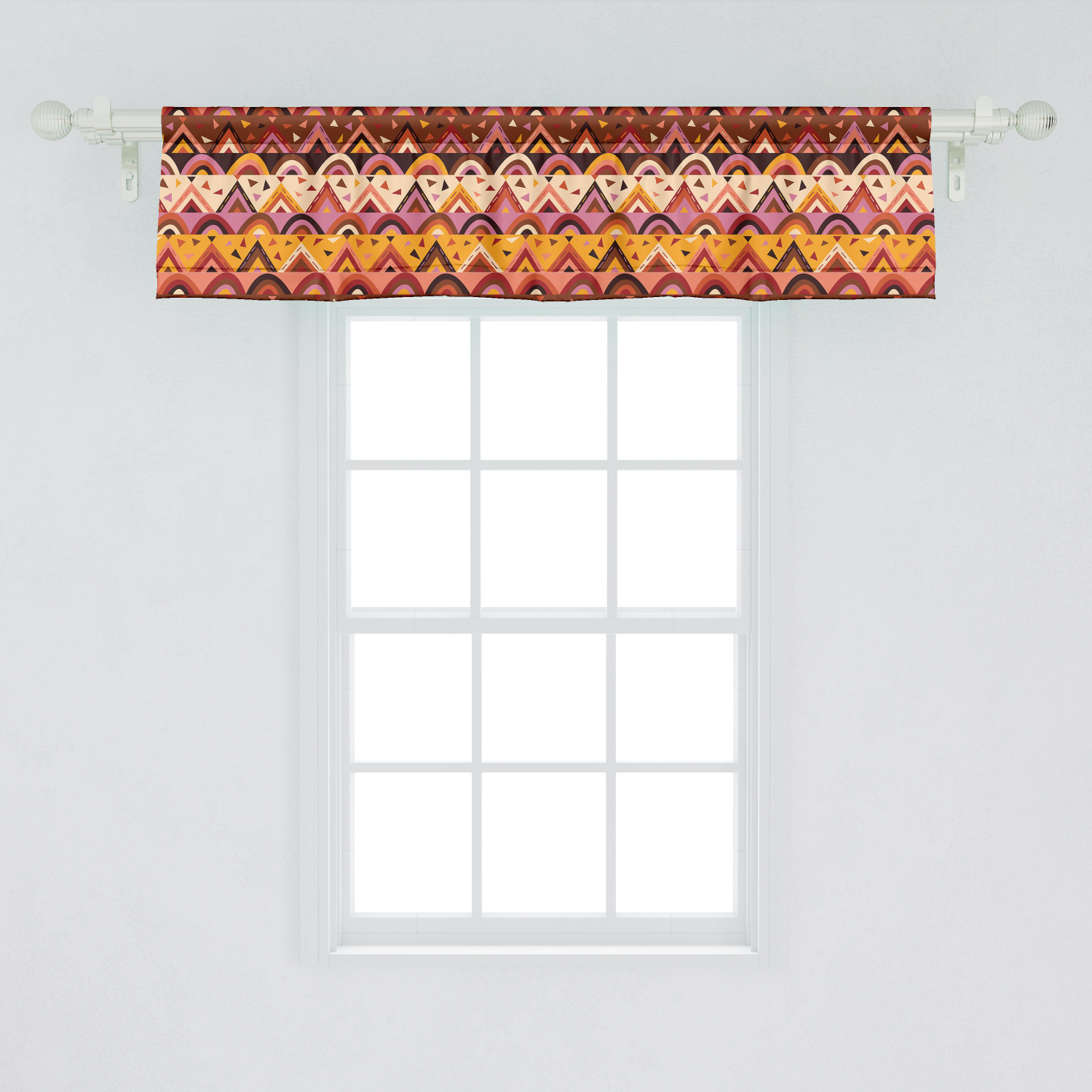 Ambesonne Tribal Window Valance, Mexican Folk Motifs Semicircle and ...