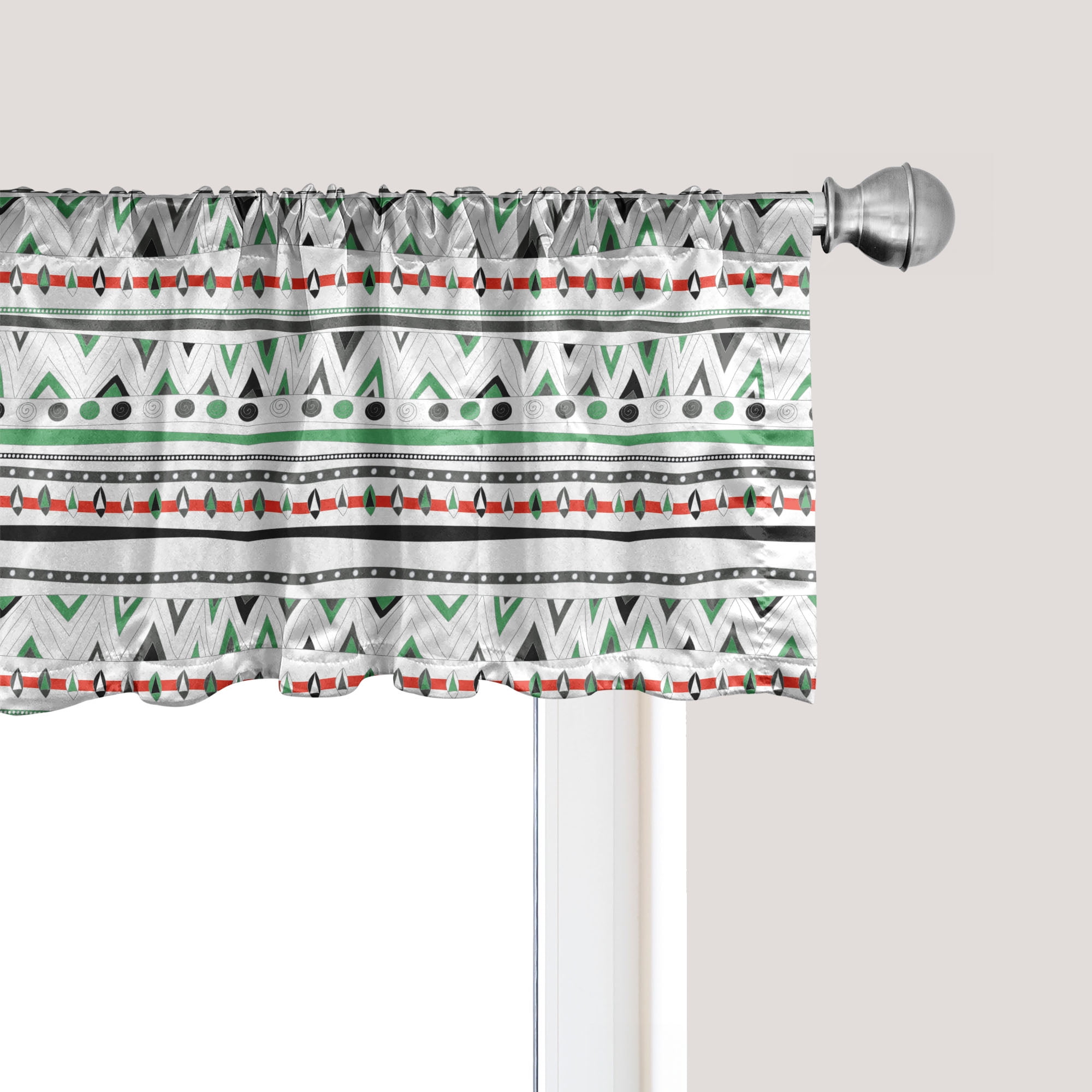 Ambesonne Tribal Window Valance, Style Traditional Aztec Pattern Old ...