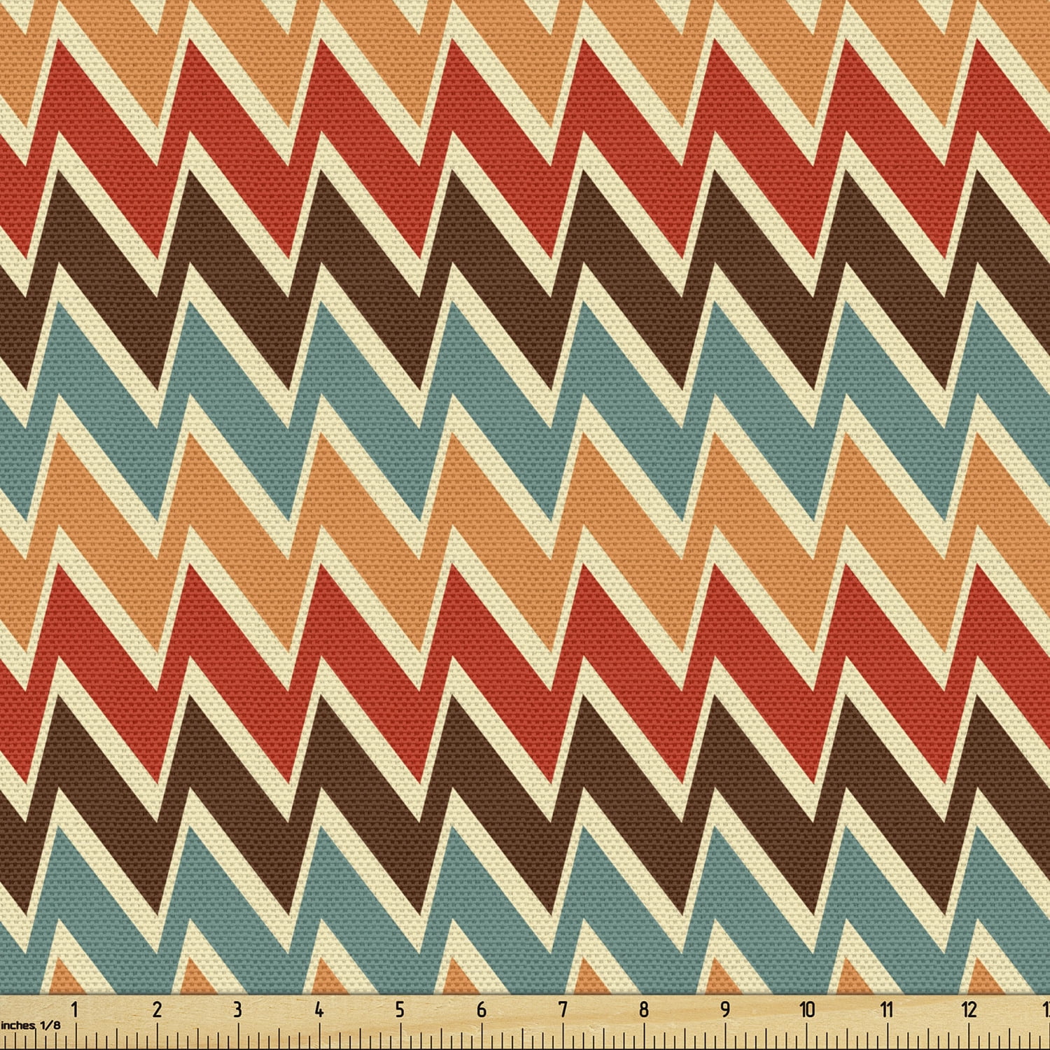 Ambesonne Trippy Fabric by the Yard Upholstery, Zig Zags Boho Striking ...