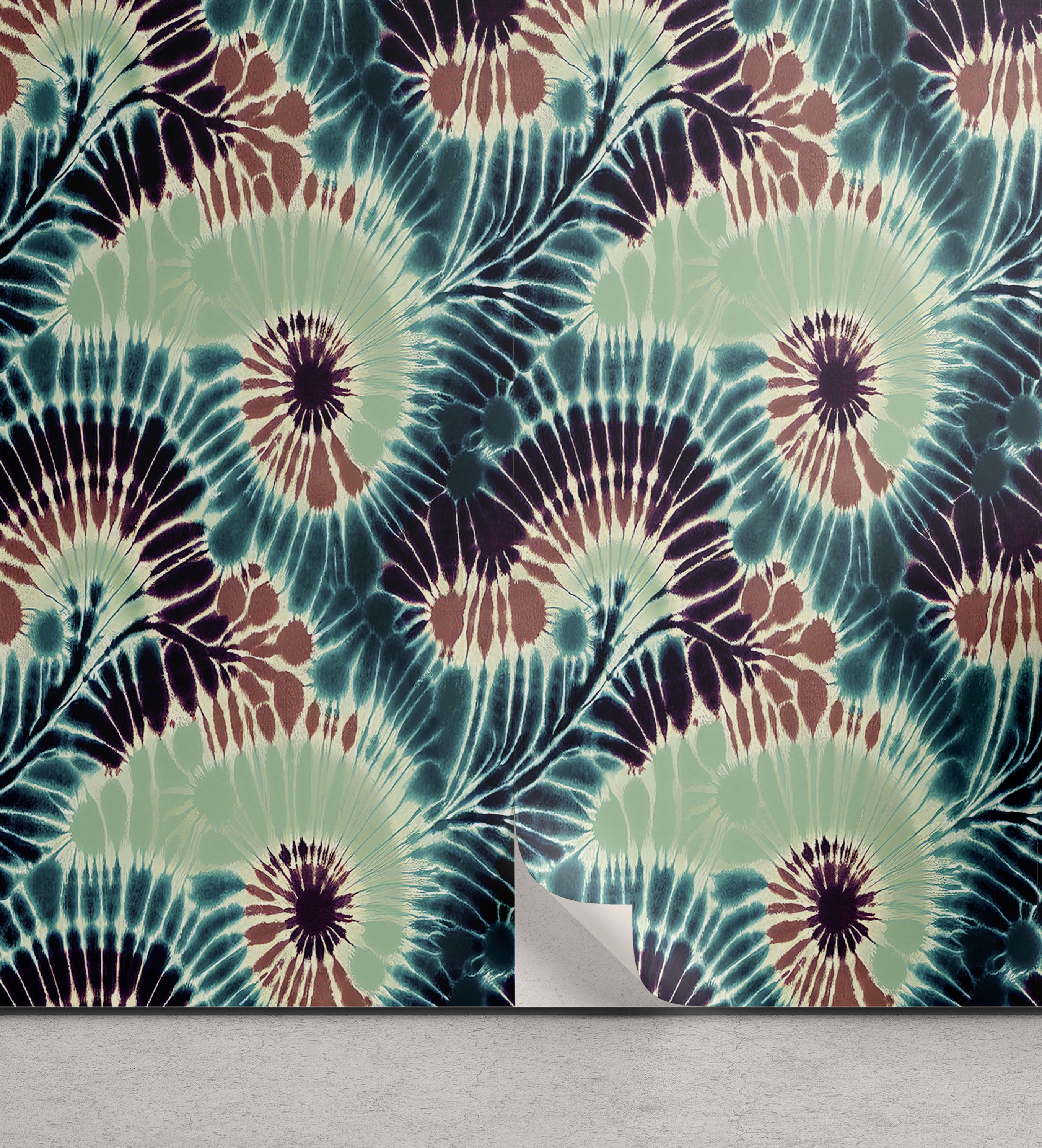Ambesonne Trippy Peel & Stick Wallpaper for Home, Nostalgic Swirls ...