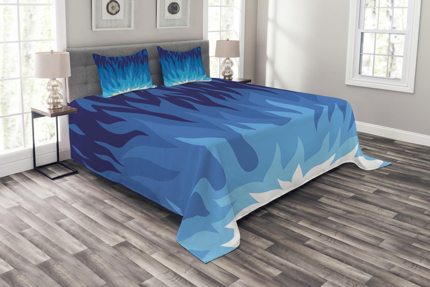Ambesonne Trippy Quilted Bedspread Set 3 Pcs, Abstract Gas Themed Art ...