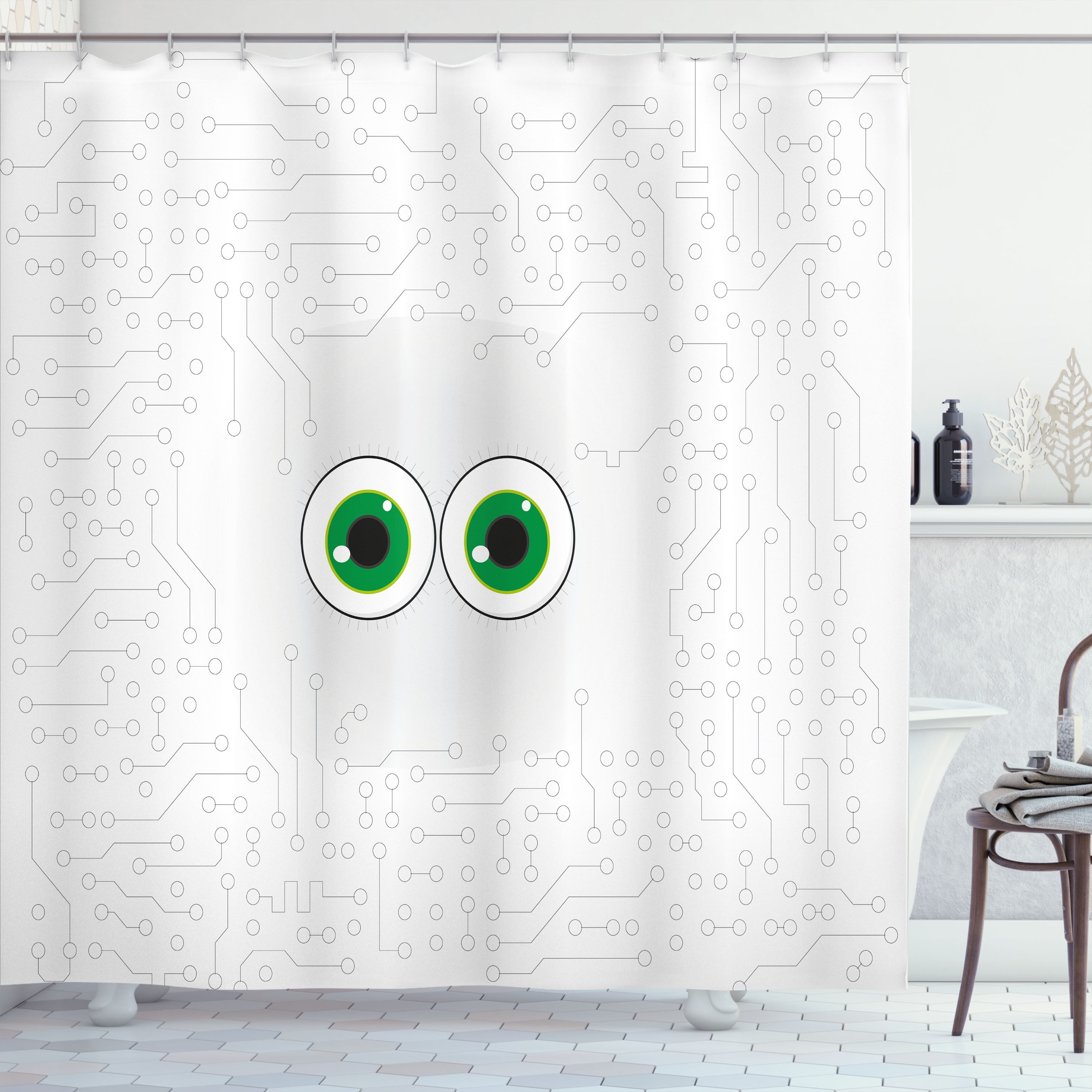 Ambesonne Trippy Shower Curtain, Eye Form Digital Picture, 69"Wx75"L ...
