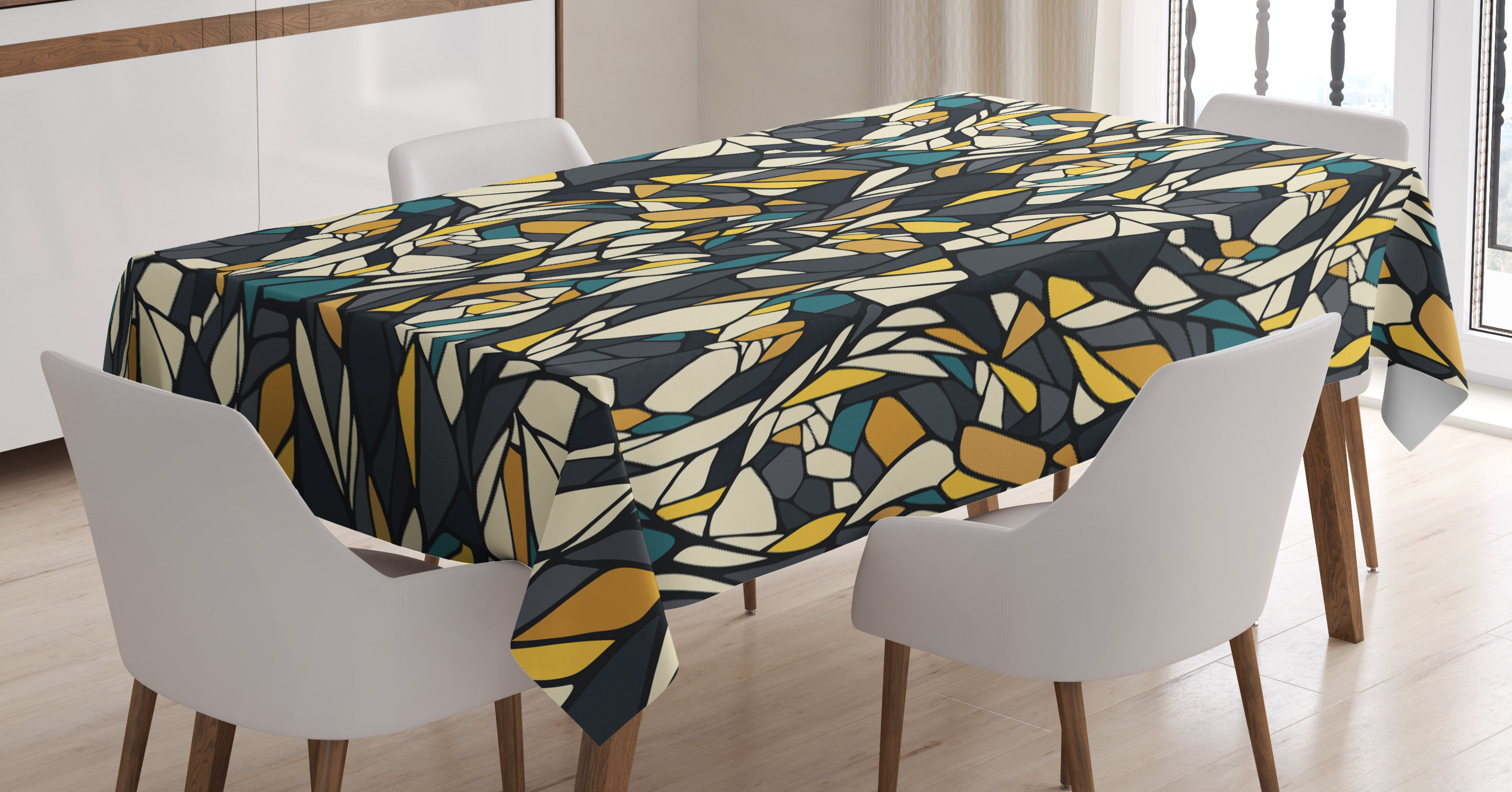 Ambesonne Trippy Tablecloth Rectangular Table Cover, Fractal Formless ...