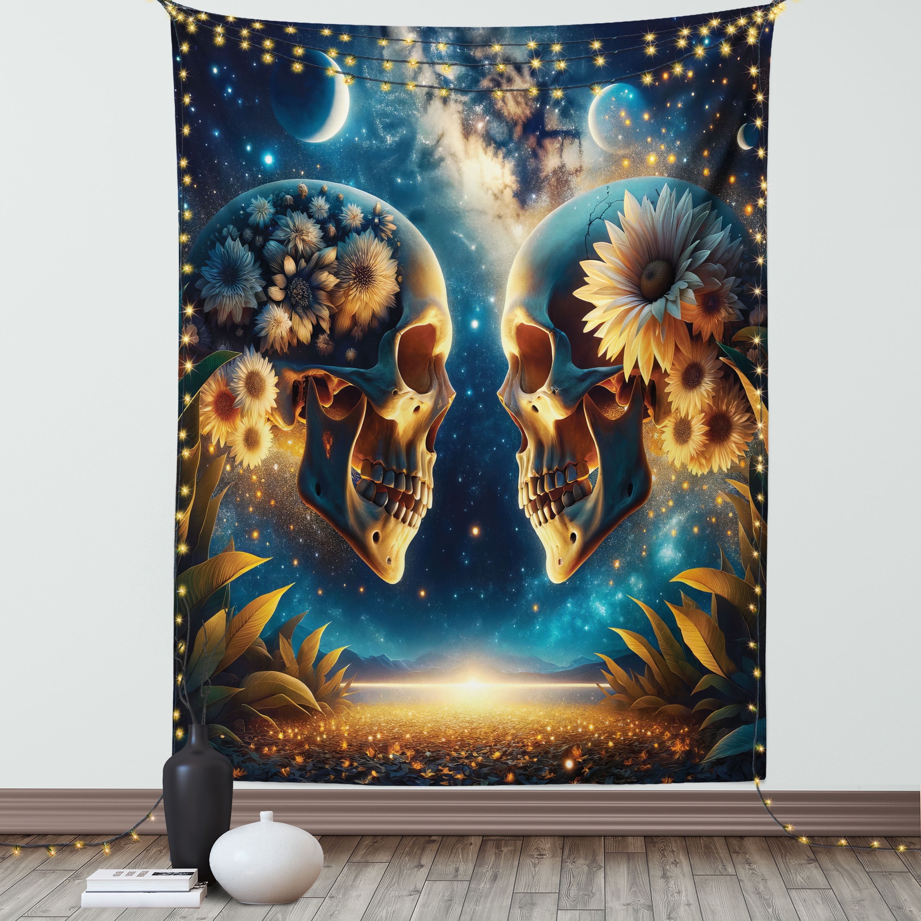 Ambesonne Trippy Tapestry Wall Hanging, Goth Romance Lovers Space, 60 ...