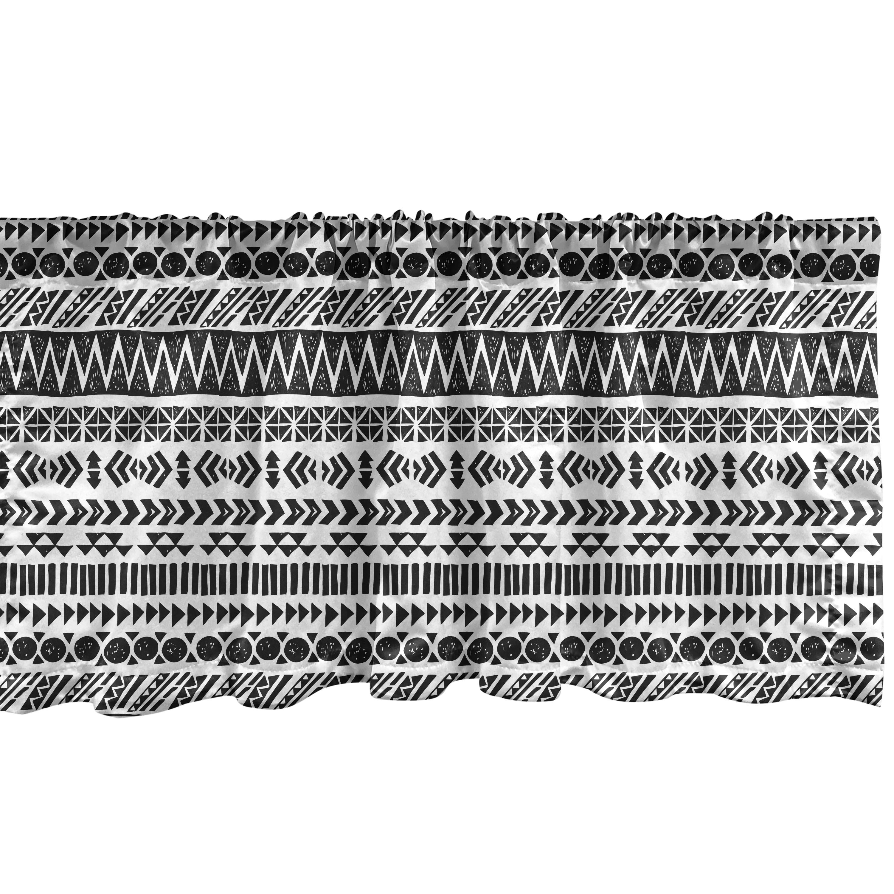 Ambesonne Trippy Window Valance, Aztec Mystic Old, 54" X 18", Black ...