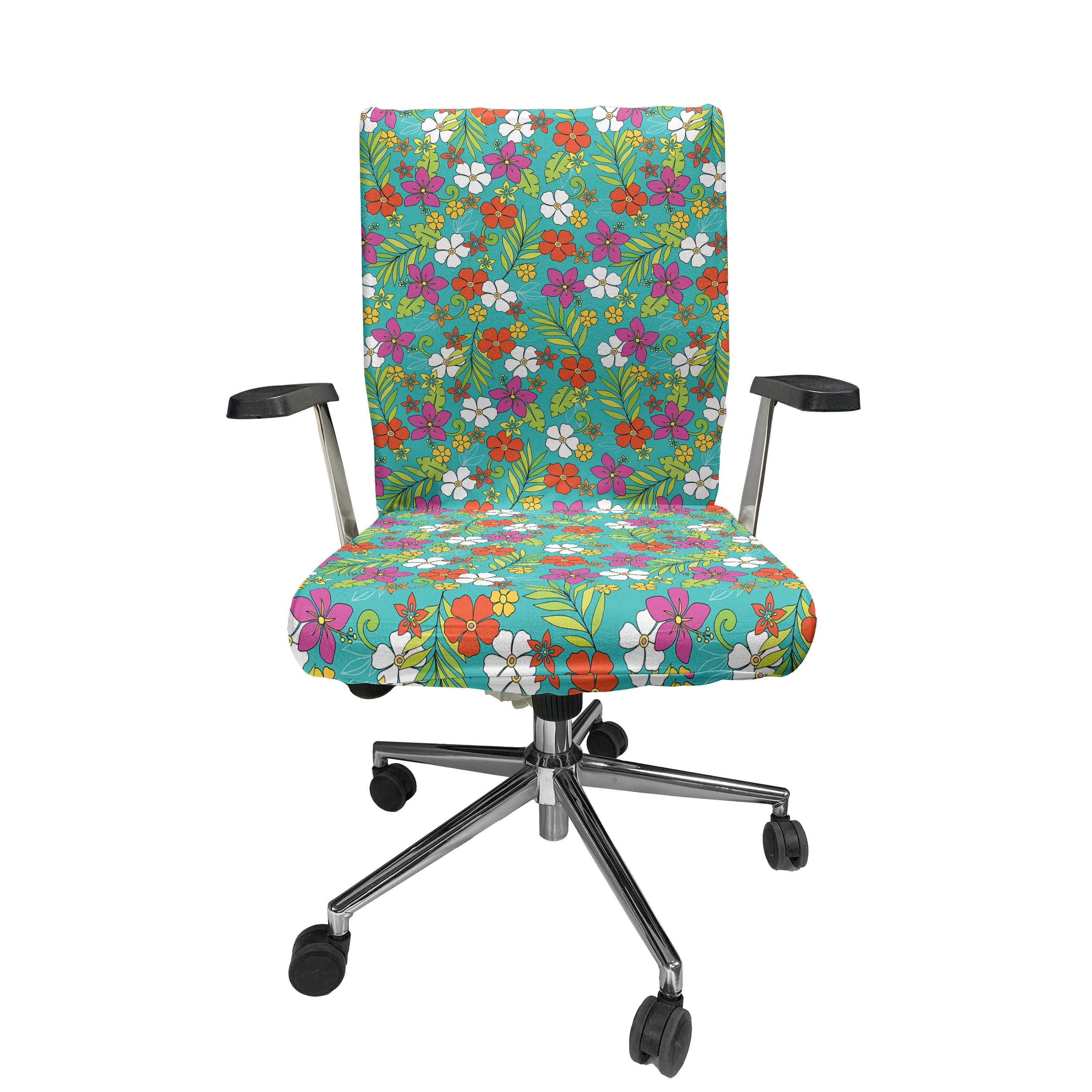Ambesonne Tropic Office Chair Cover Stretchable High Back, Colorful ...