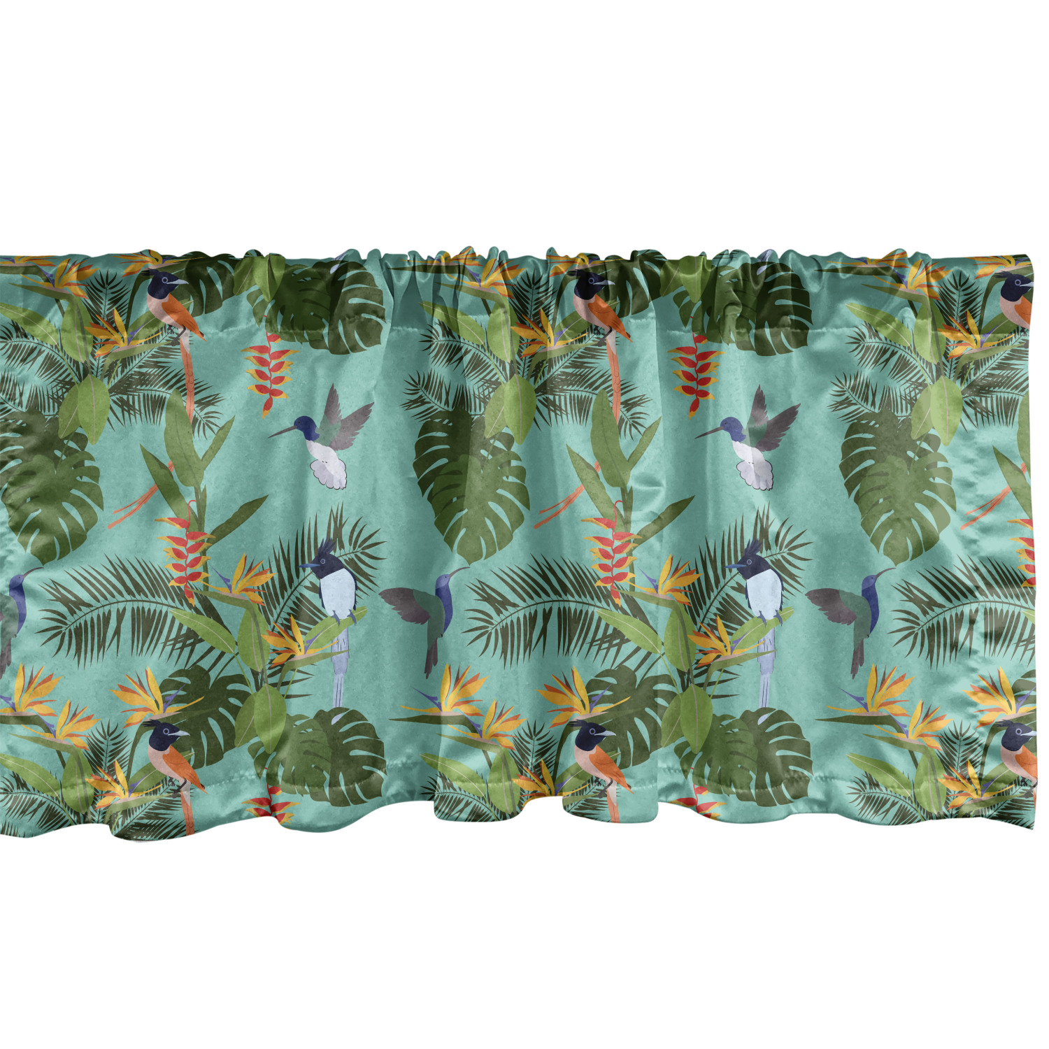 Ambesonne Tropic Window Valance, Hawaiian Theme Tropical Plants and ...