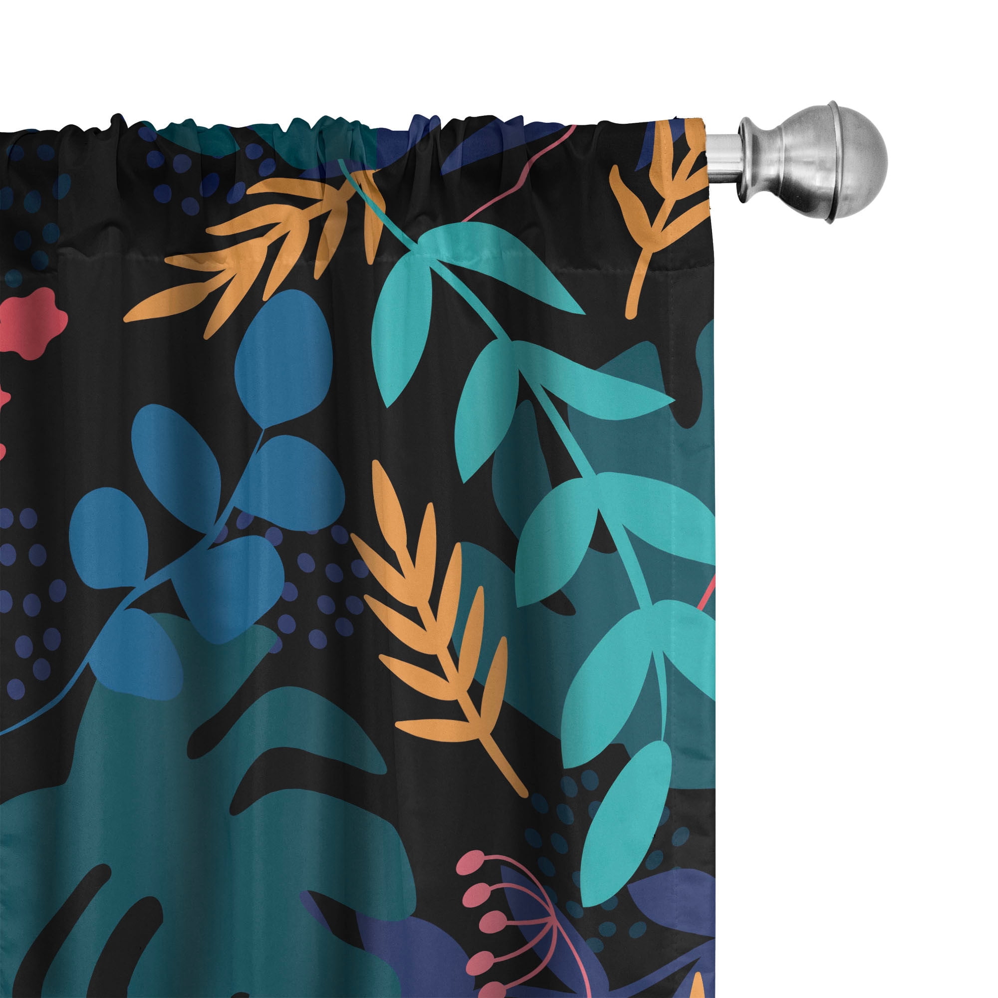 Ambesonne Tropical Abstract Curtains, Foliage Cluster, Pair of 28"x84 ...