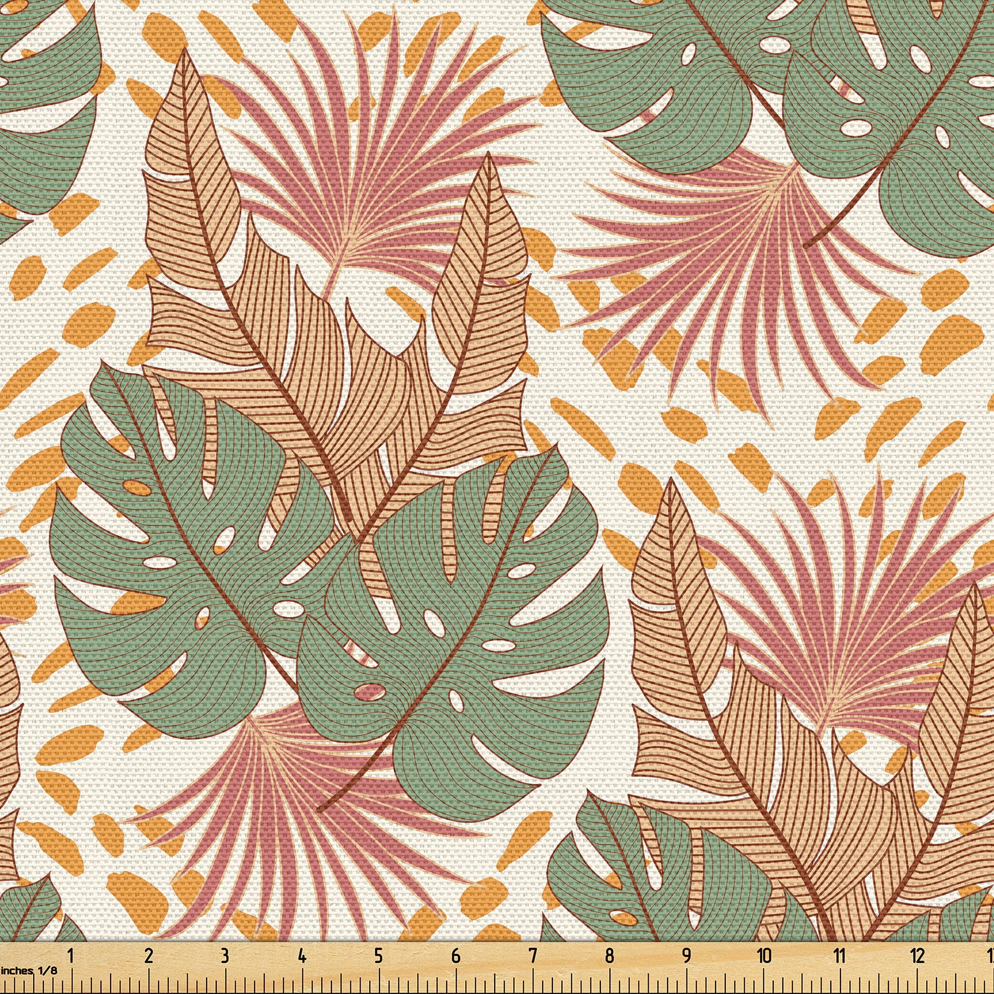 Ambesonne Tropical Abstract Fabric by the Yard Upholstery, Vintage ...