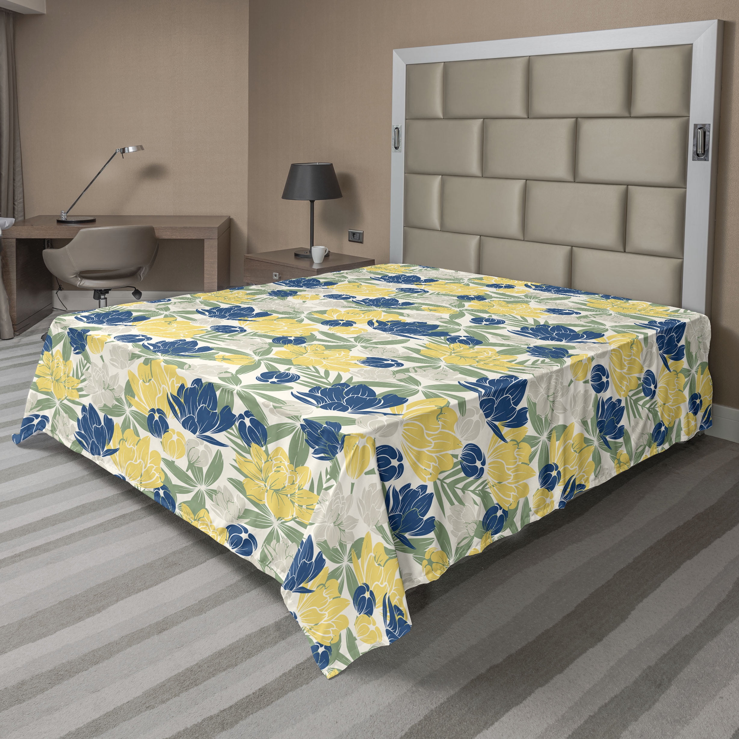 Ambesonne Tropical Abstract Flat Bedding Sheet Soft Top Sheet, Timeless ...